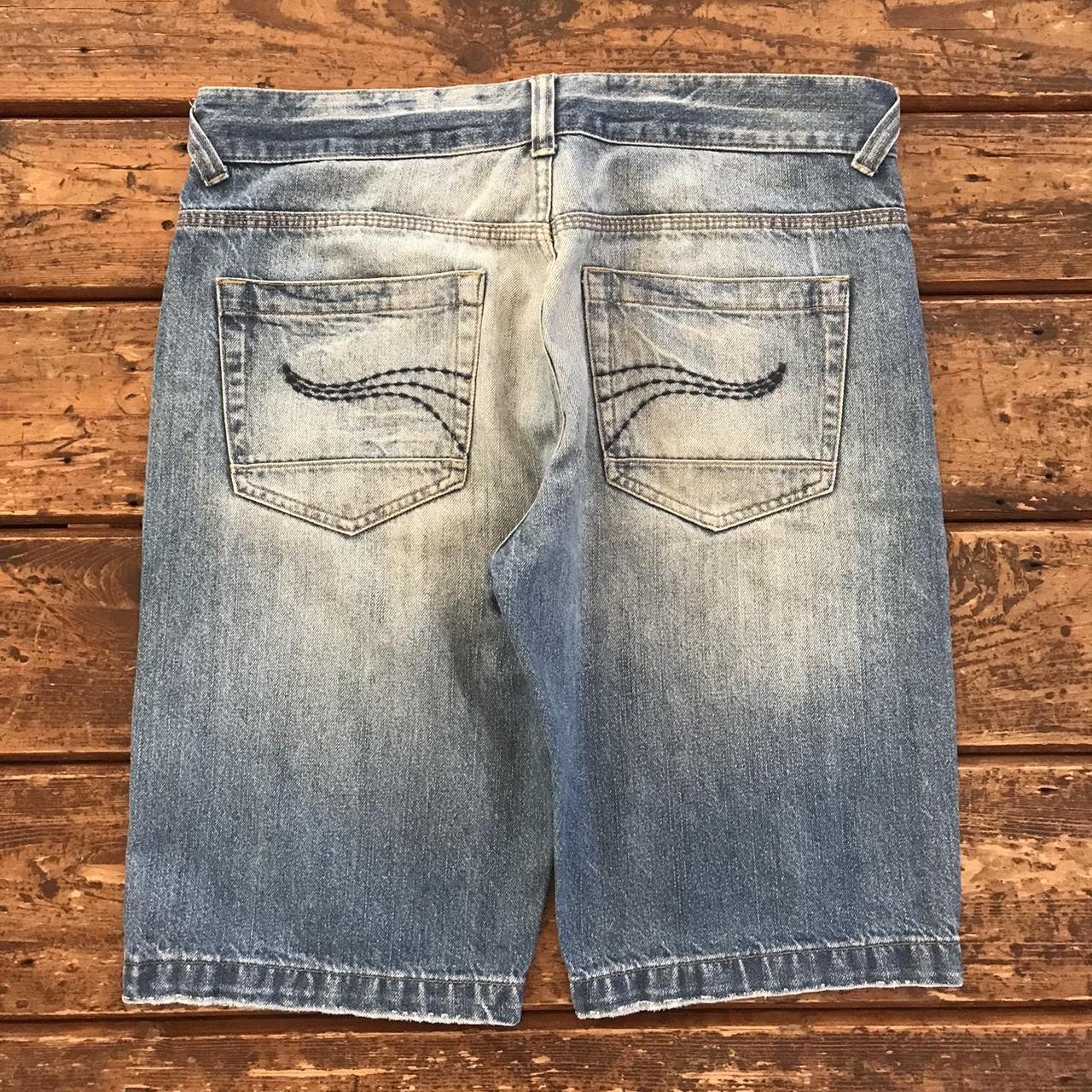 Jorts with a really nice fade to them and design on... - Depop