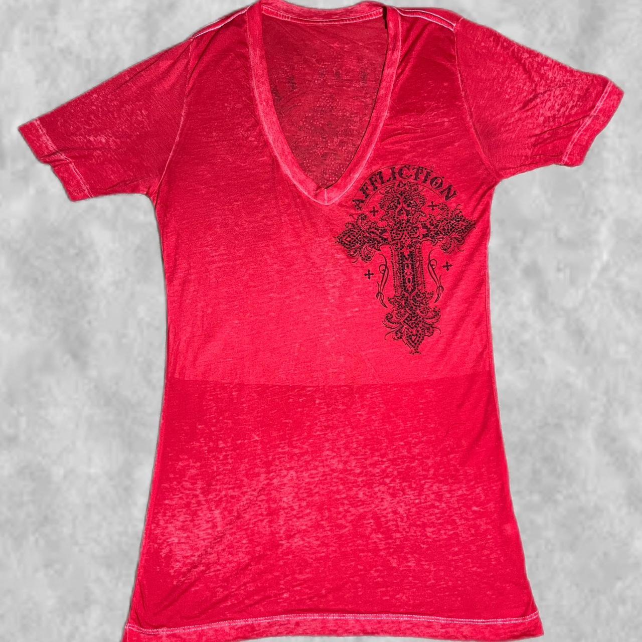 Vintage Affliction red Tee -Obsessed with this... | Depop