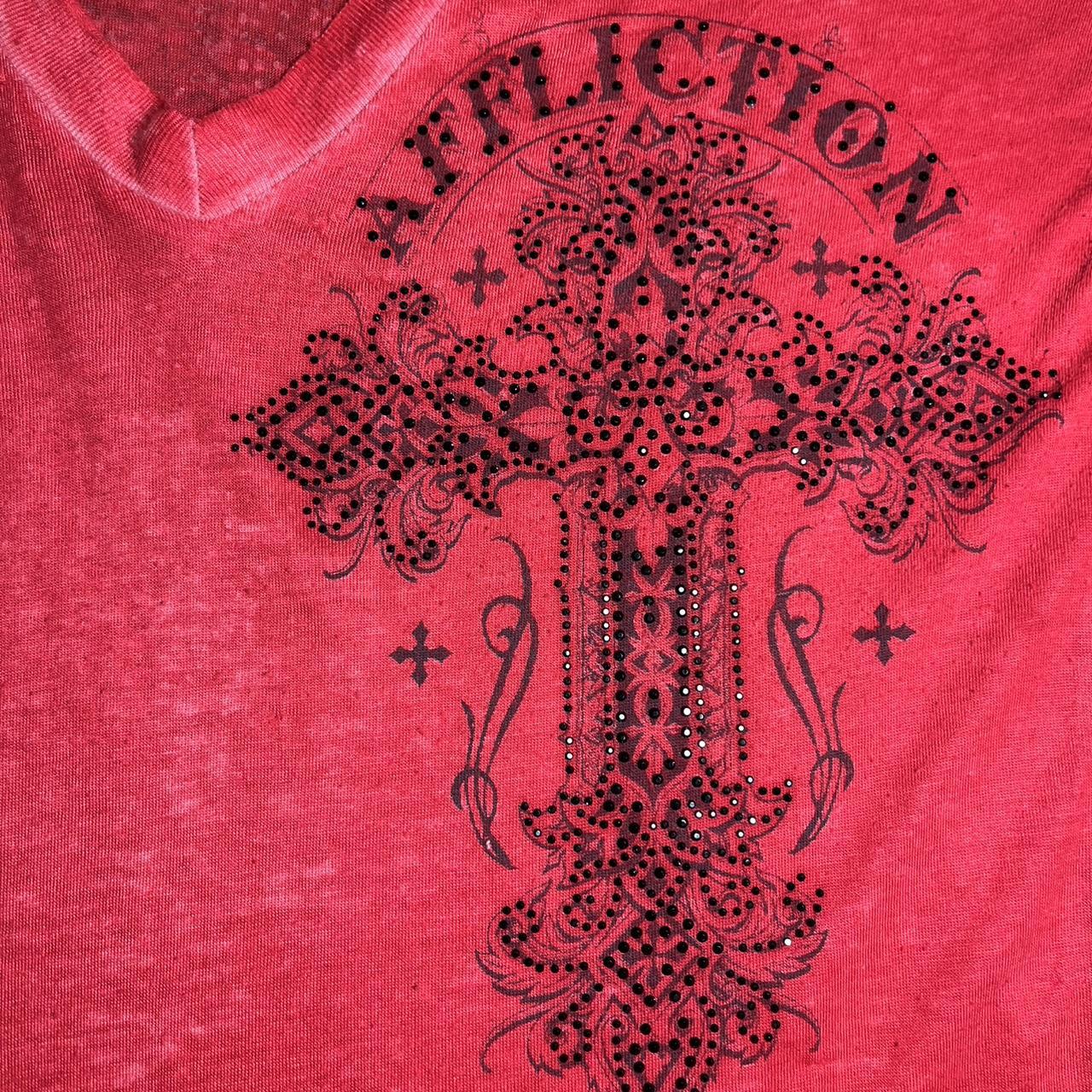Vintage Affliction red Tee -Obsessed with this... | Depop