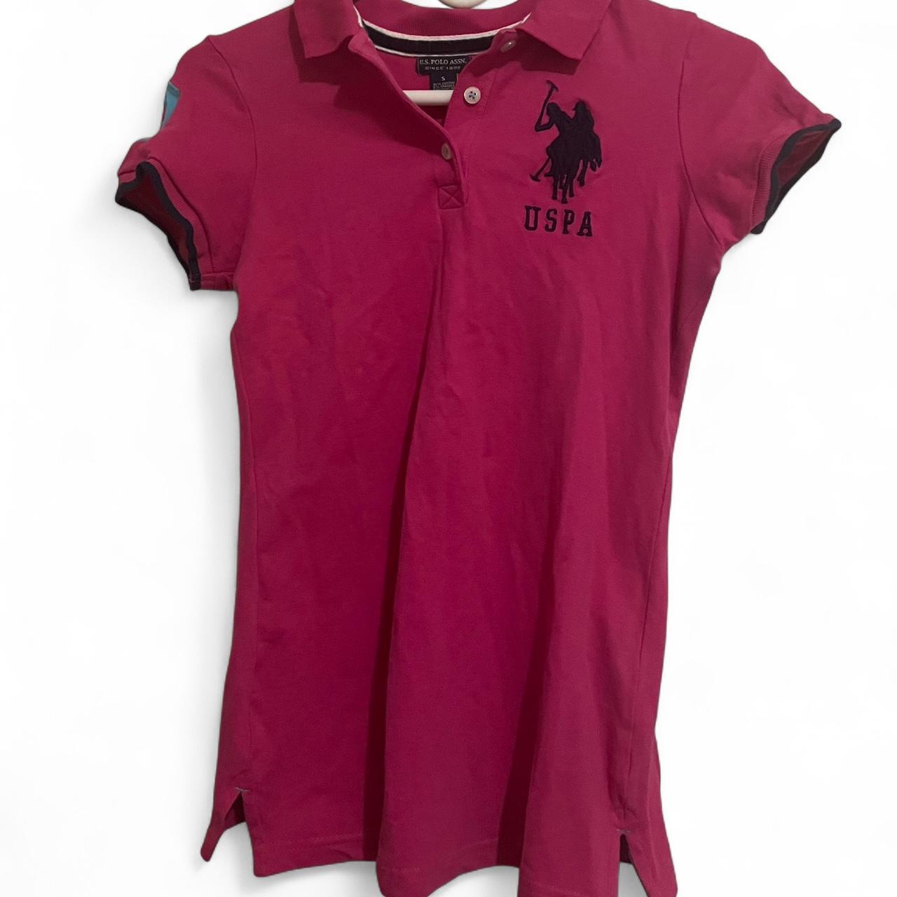 hot pink Polo Ralph Lauren shirt with black... | Depop