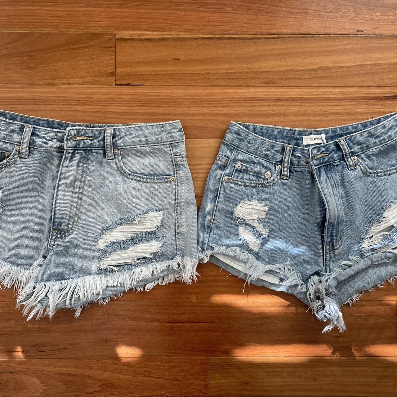 Glassons denim shorts x2 Both a size 6 Selling... - Depop