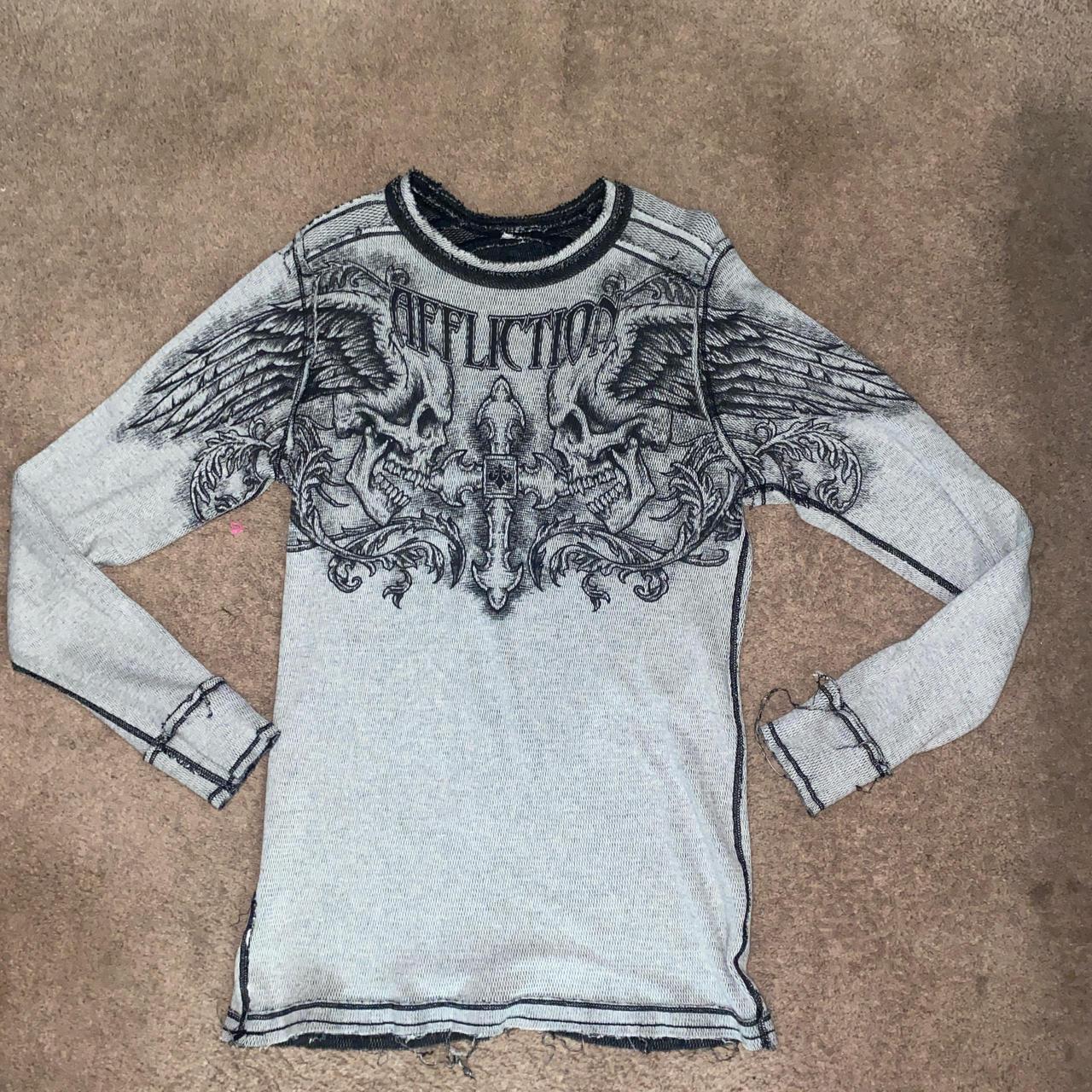 Very tuff long sleeve Affliction shirt it’s... - Depop