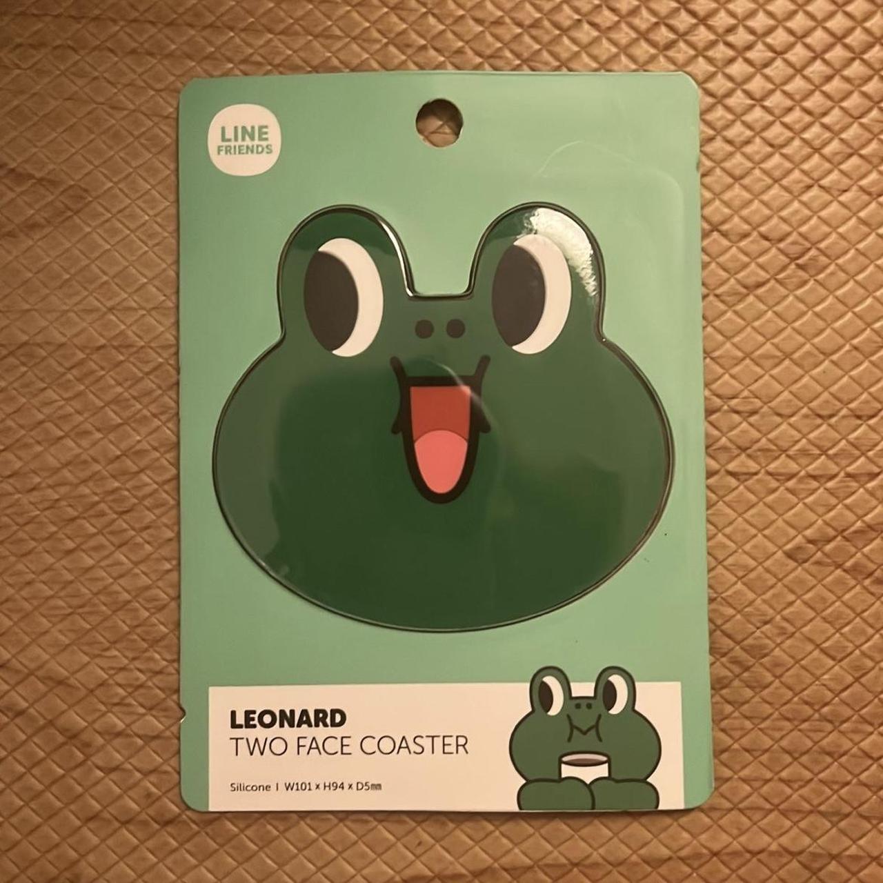 line friends leonard two face coaster - silicone -... - Depop