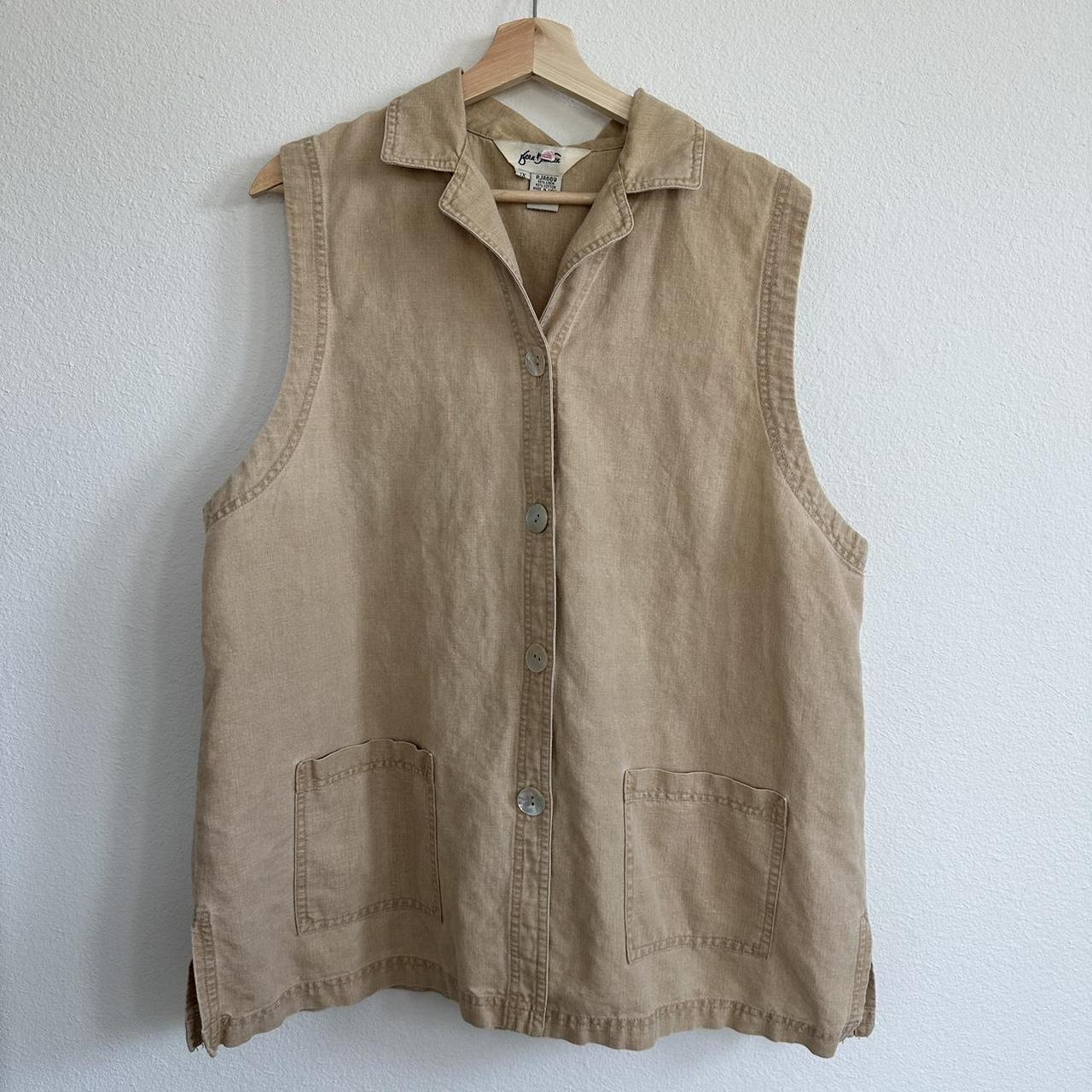 Linen Vest - size: 1x *model size: size XS/S* - Depop