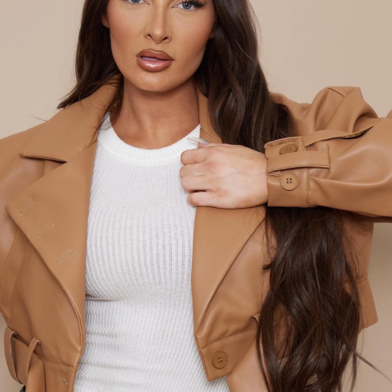 Brand new plt cropped leather jacket. Completely... - Depop