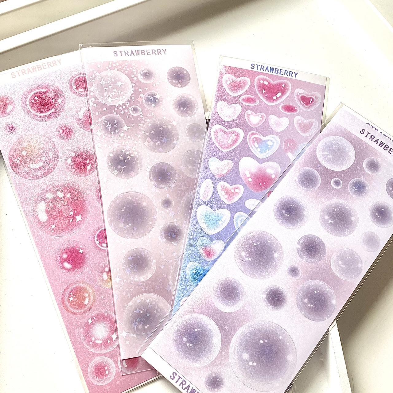 Cute stationary bubble deco sticker sheet $1.5... - Depop