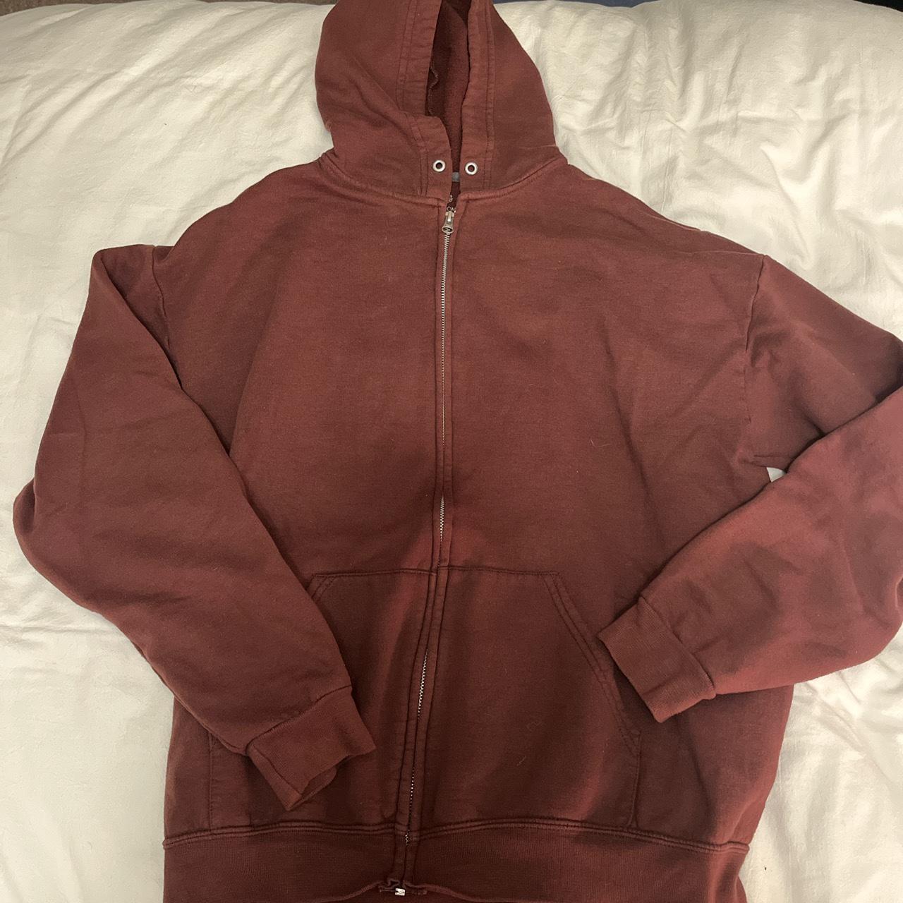 Maroon zip up jacket- not worn. Message for more... - Depop