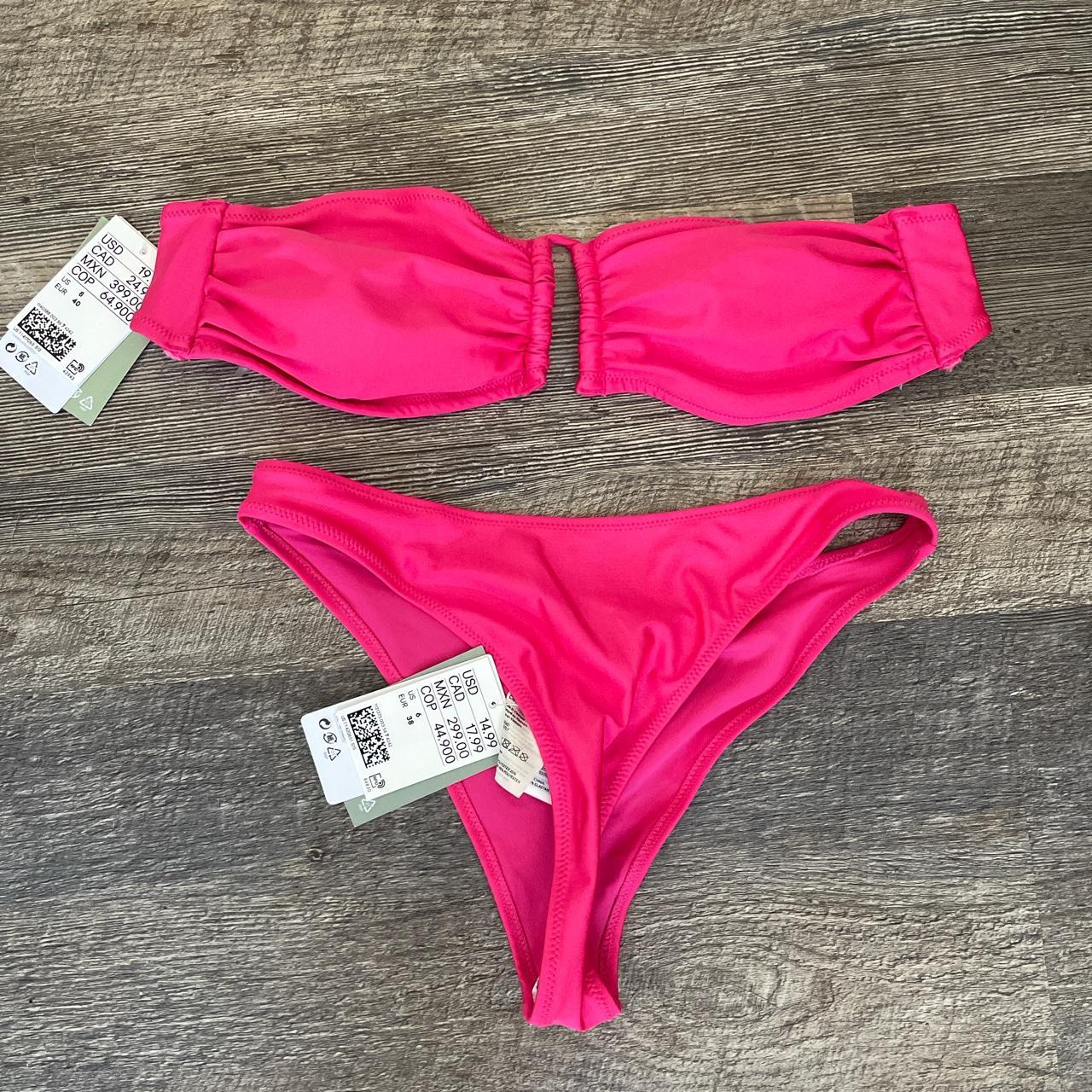Hot Pink Swim Suit Bikini Set Handm Brazilian Style Depop