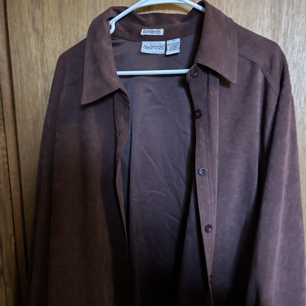 Brown Suede Shacket Brand: Apparenza Size: 2X - Depop