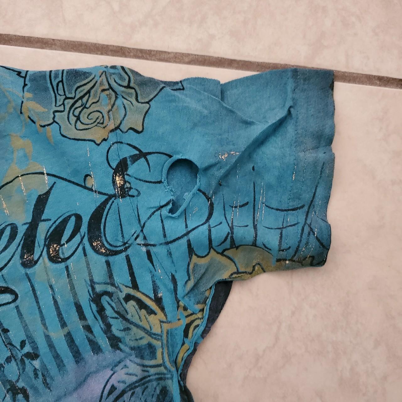 VINTAGE SINFUL BY AFFLICTION ANGEL ALL OVER PRINT... - Depop