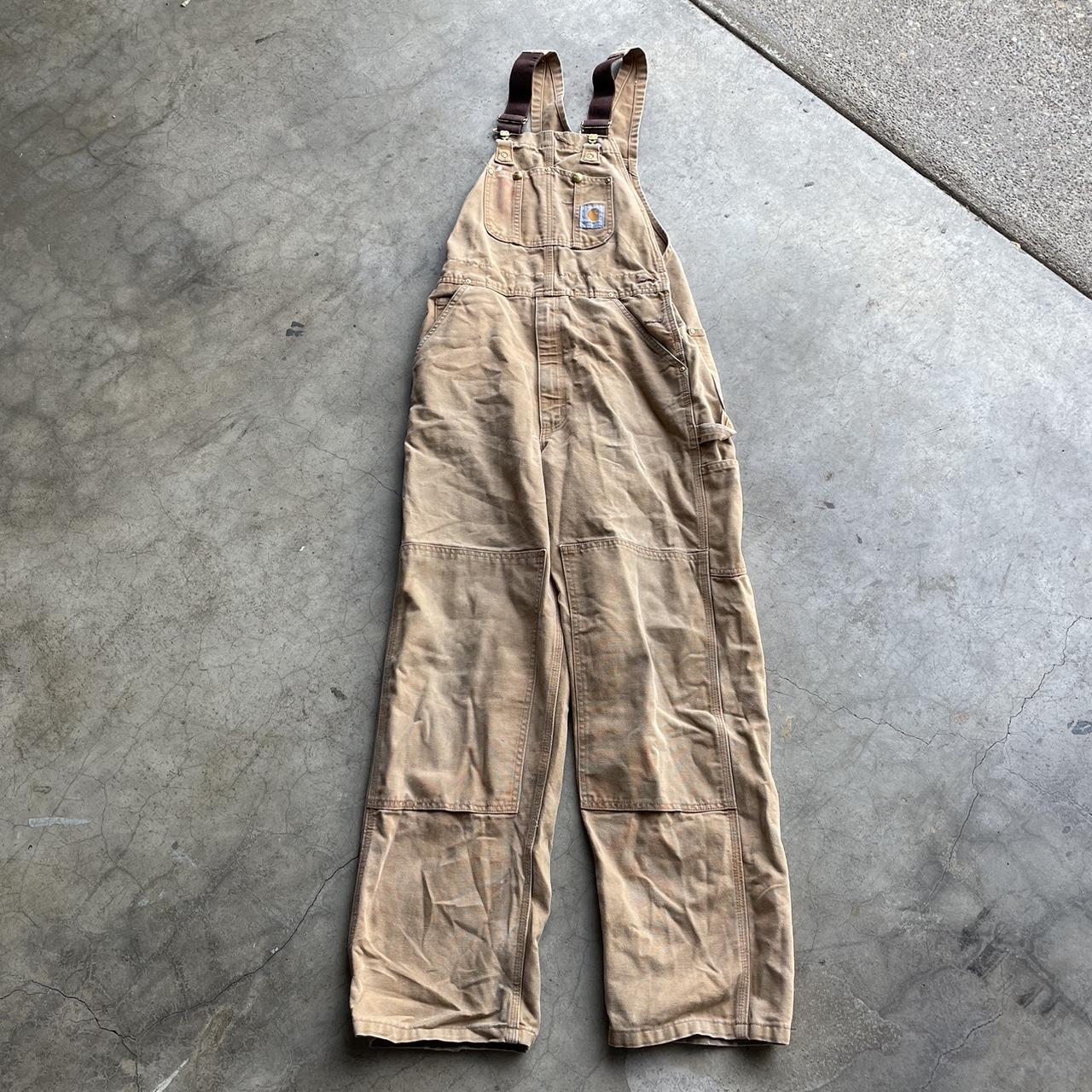 Carhartt Tan Overalls Size Large Amazing... - Depop