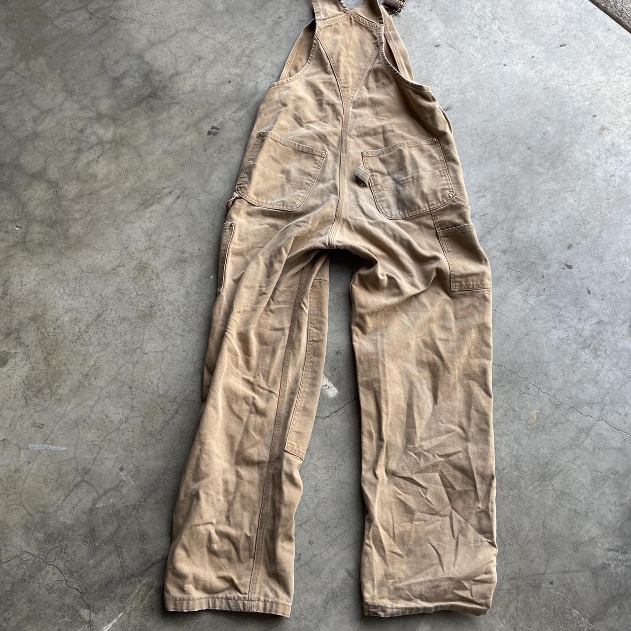 Carhartt Tan Overalls Size Large Amazing... - Depop