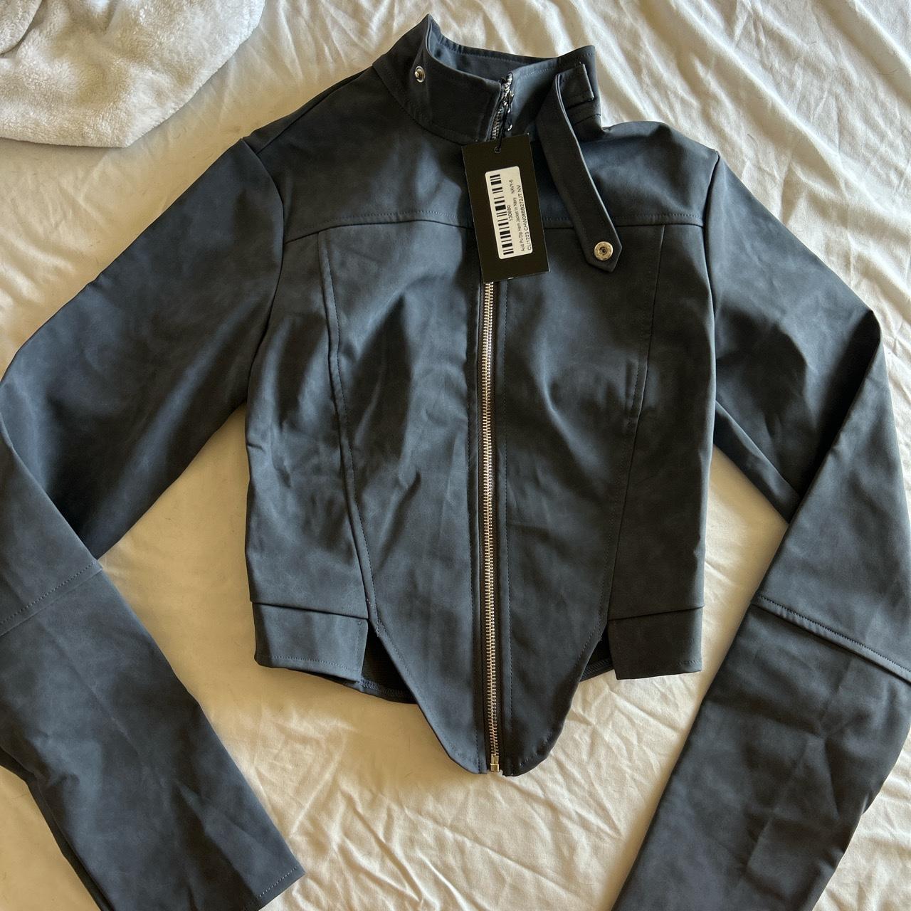 EGO Charcoal Grey Zip Up Moto Jacket. Brand new.... - Depop