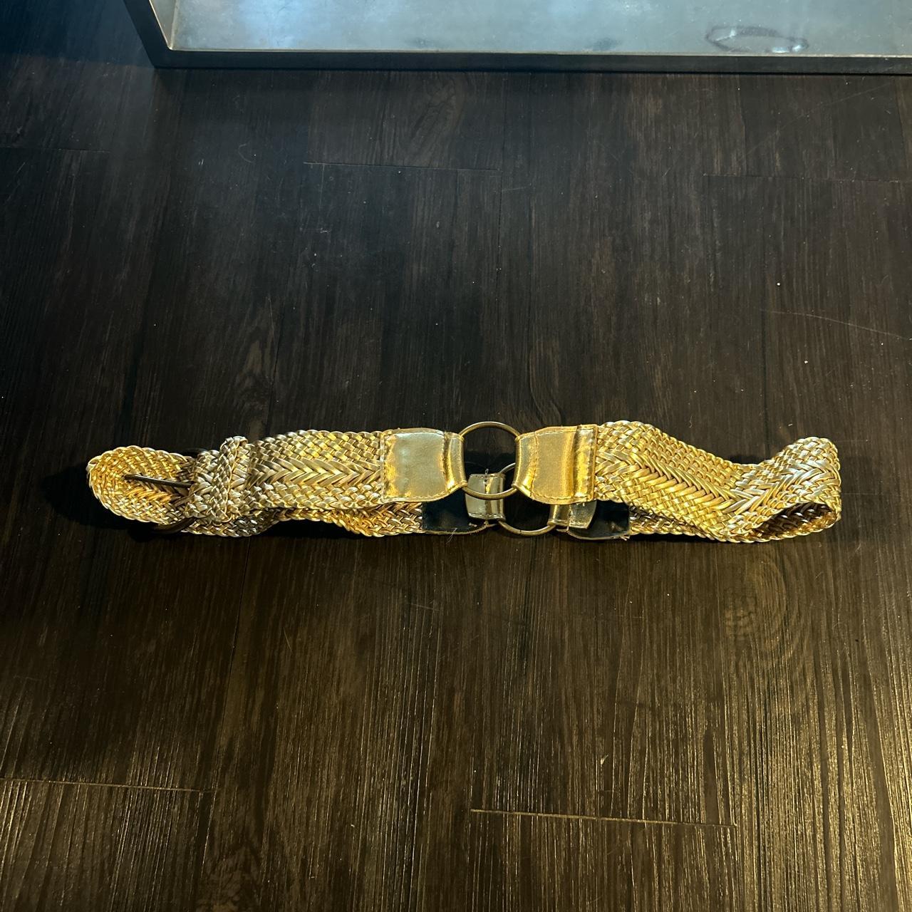 Early 2000s Y2k gold chunky trendy belt. Excellent... - Depop