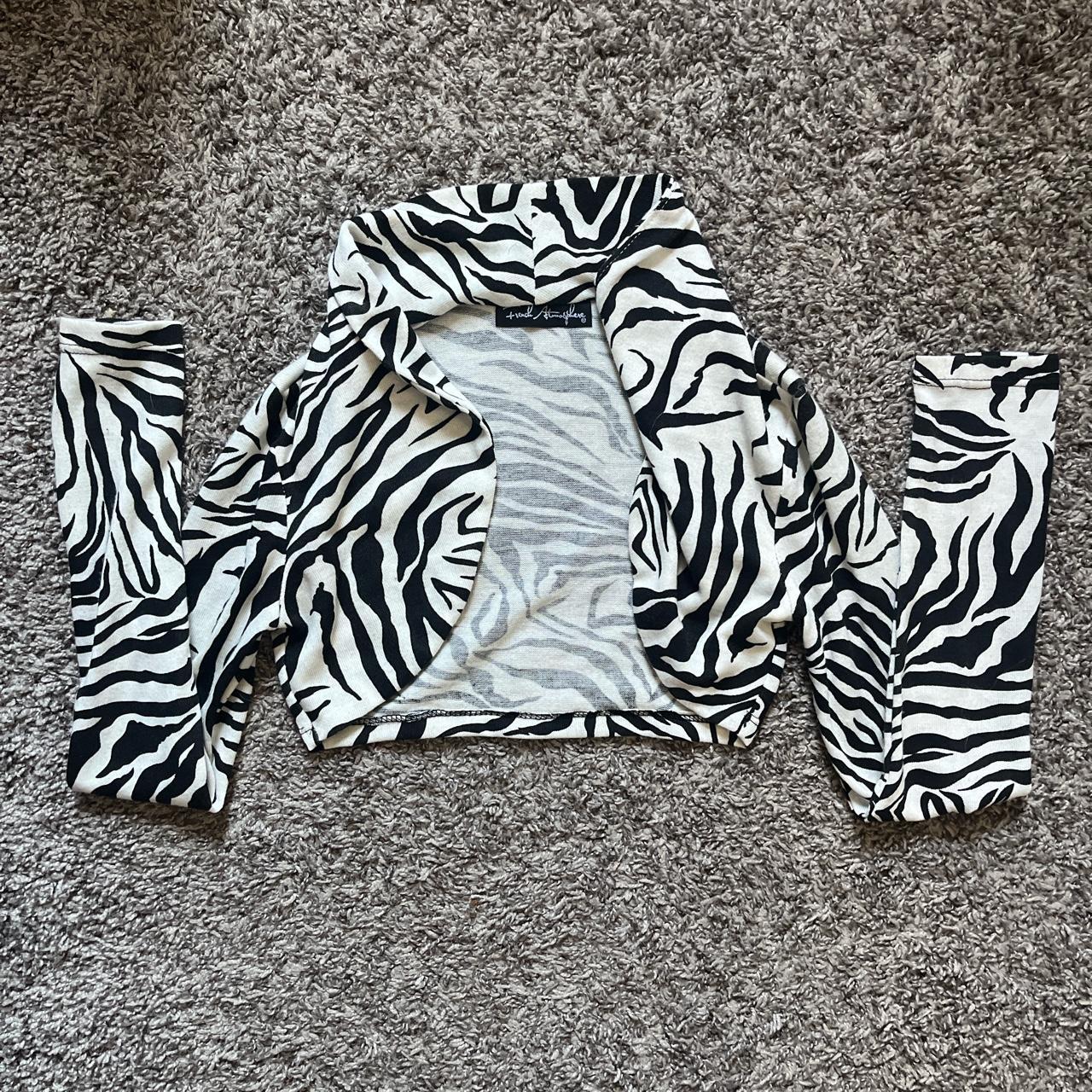 y2k 2000s zebra shrug scene emo trashy mcbling from... - Depop