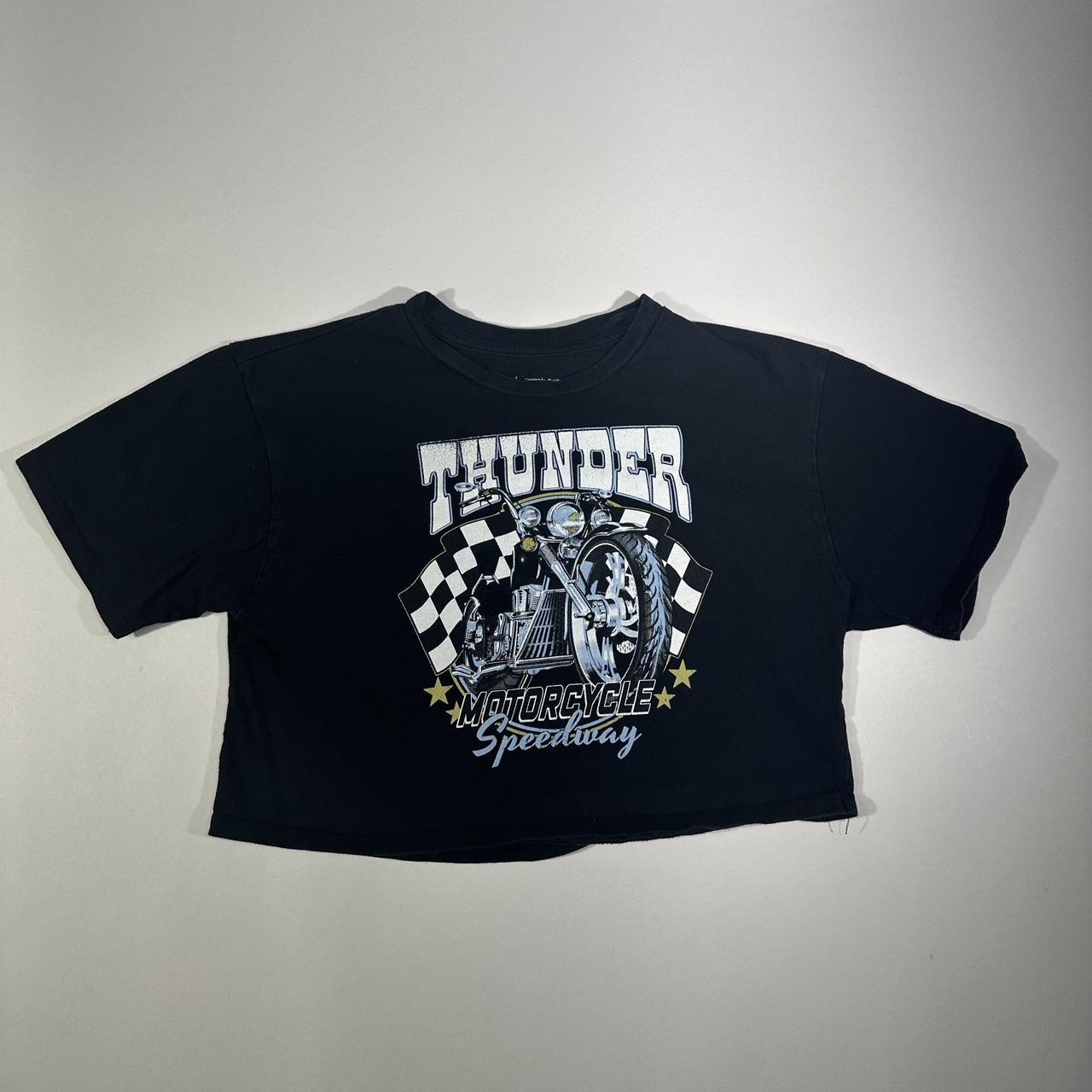OG Thunder speedway motorcycle racing crop top... - Depop