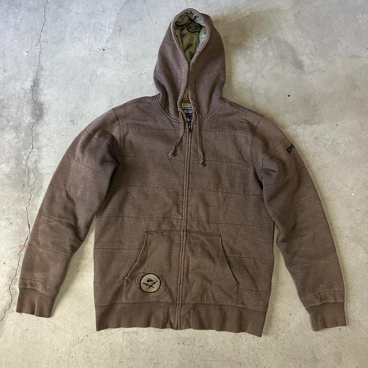 Quiksilver workwear style jacket brown Cool... - Depop