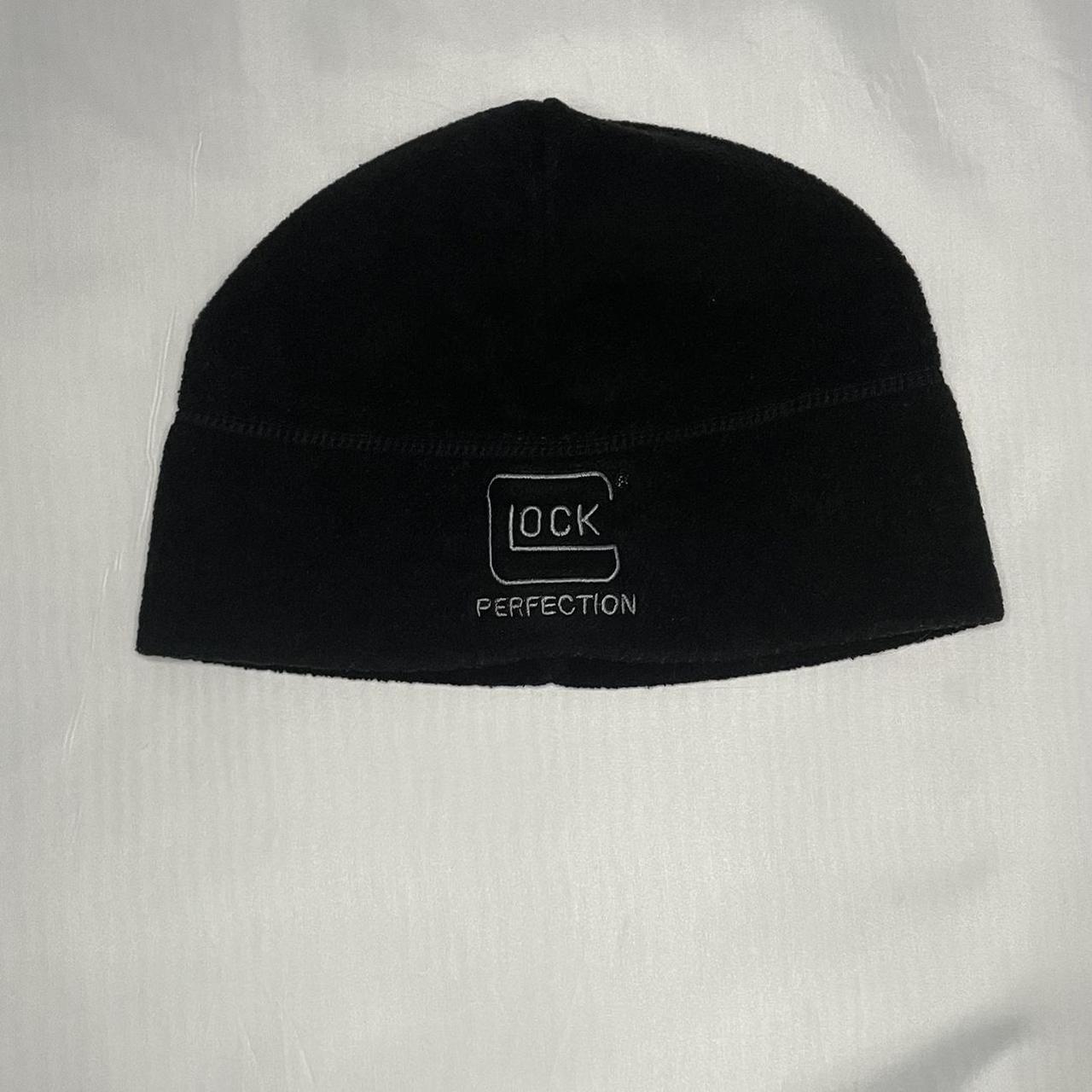 Fuzzy all black G-lock beanie - Depop