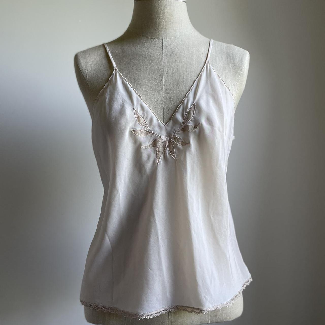 Vintage cream lace slip cami top Size S Please... - Depop