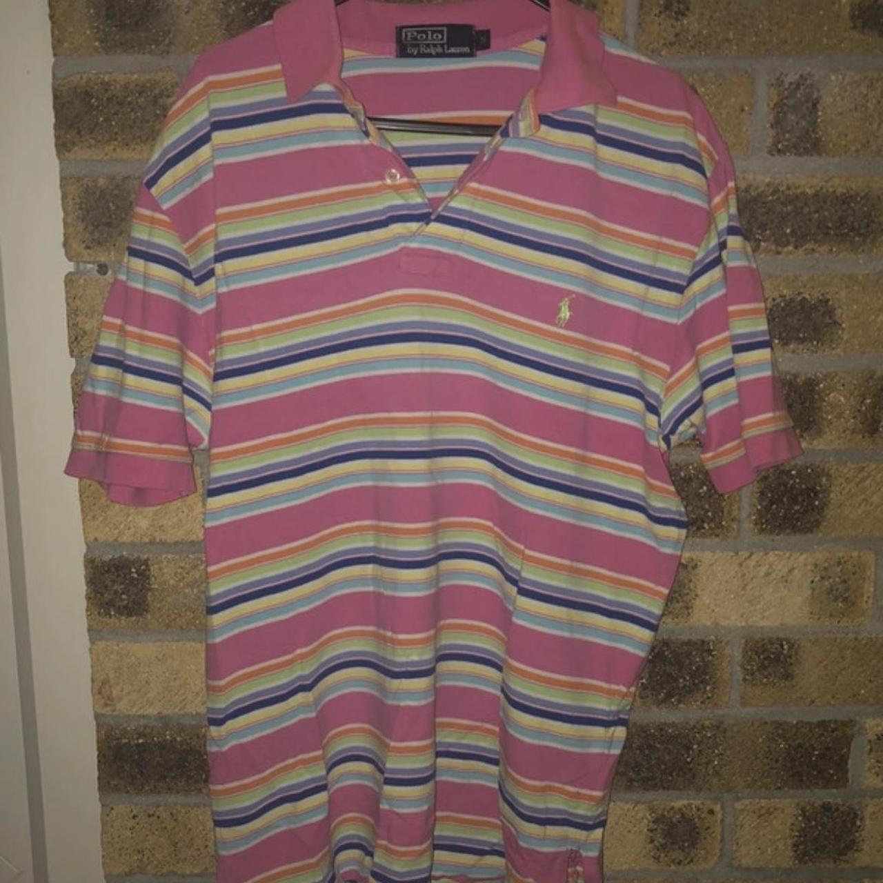 Polo by Ralph Lauren multicoloured striped polo... - Depop