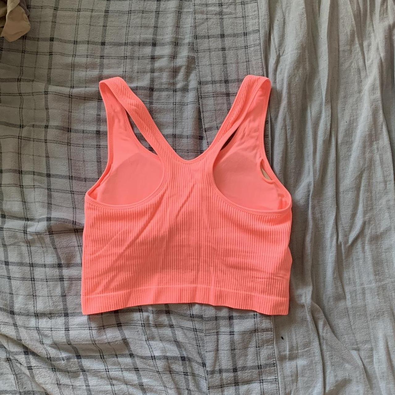 -Neon pink athletic crop top -Color: Neon... - Depop