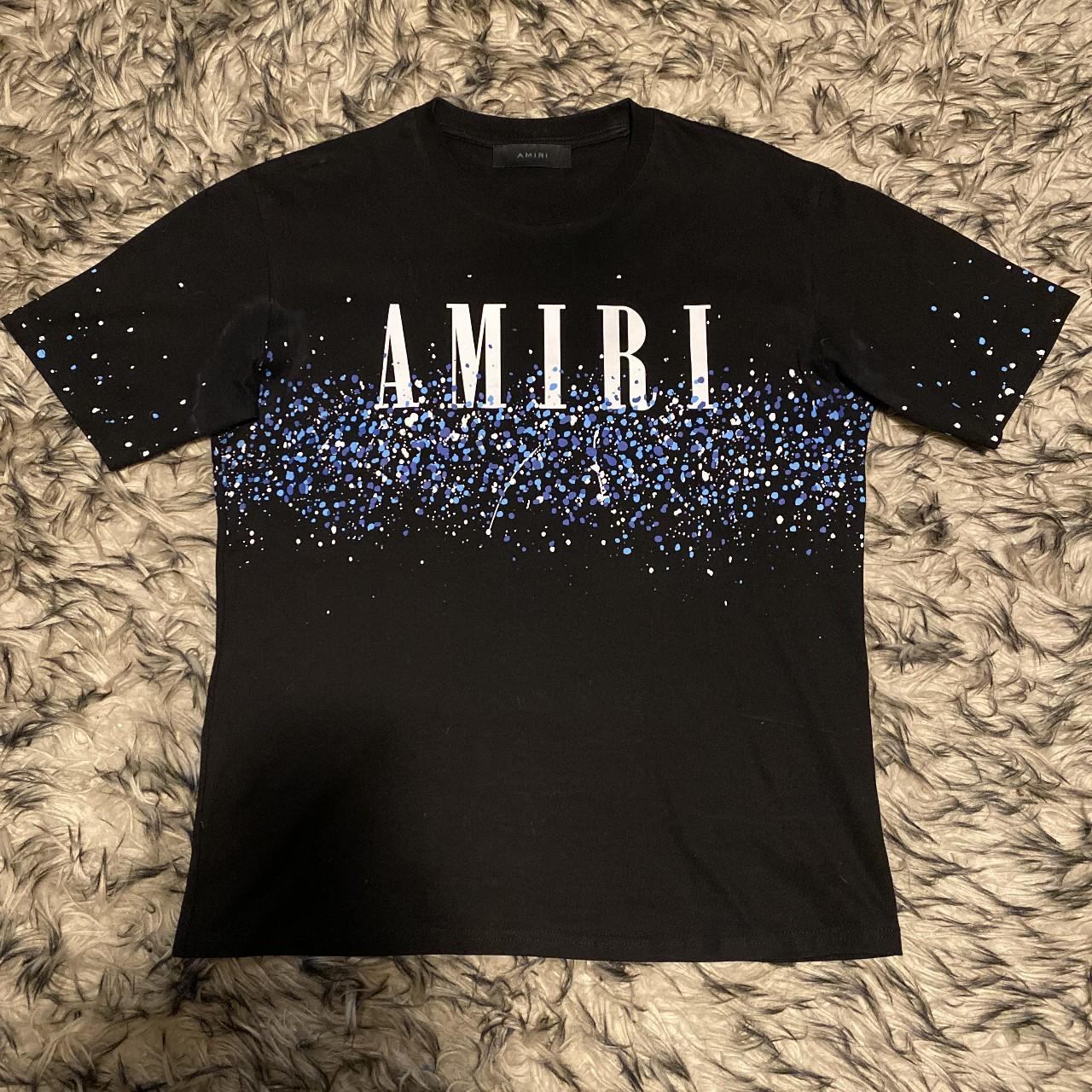 Amiri Black Logo Paint Shirt Size Medium In... - Depop