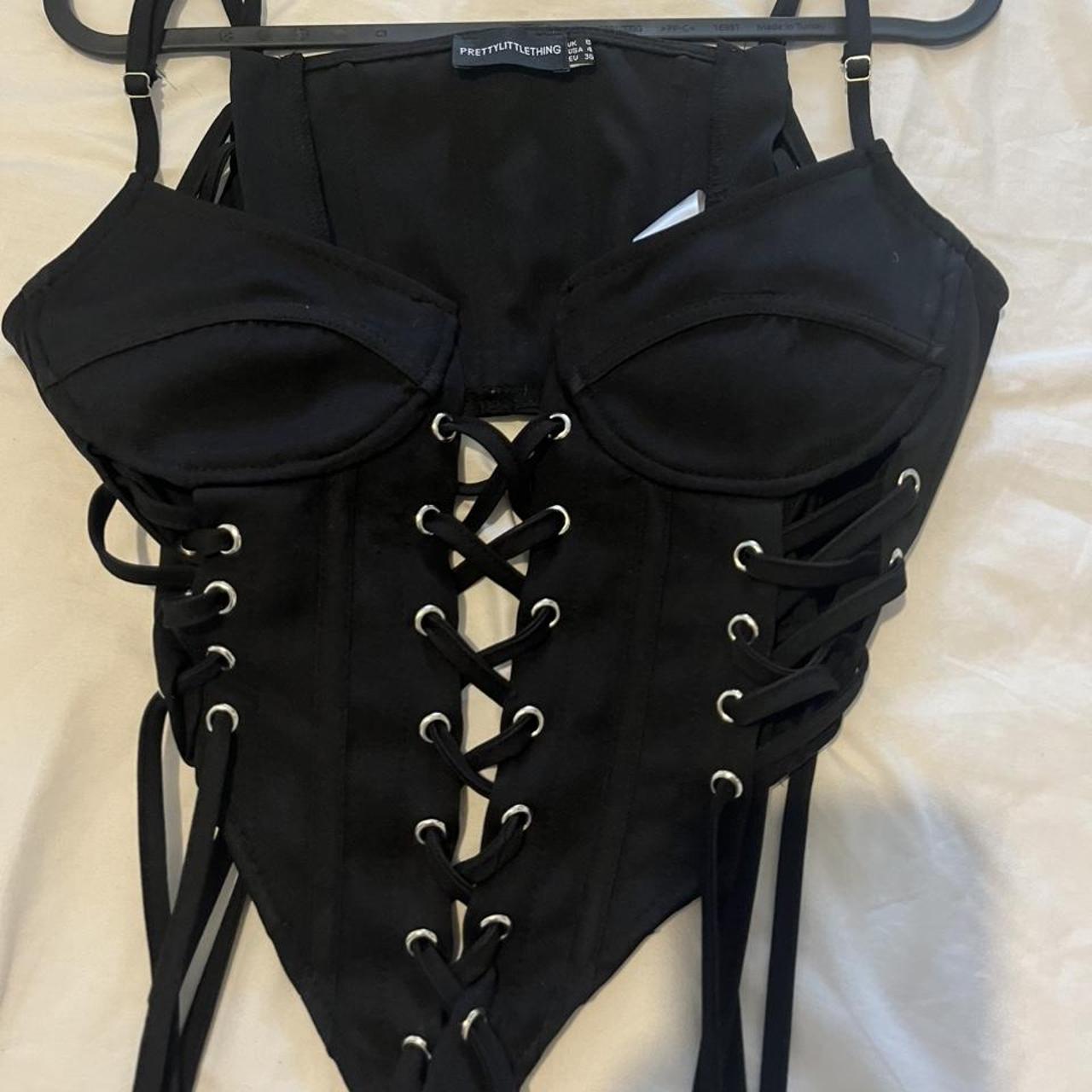 PLT black string corset - Depop