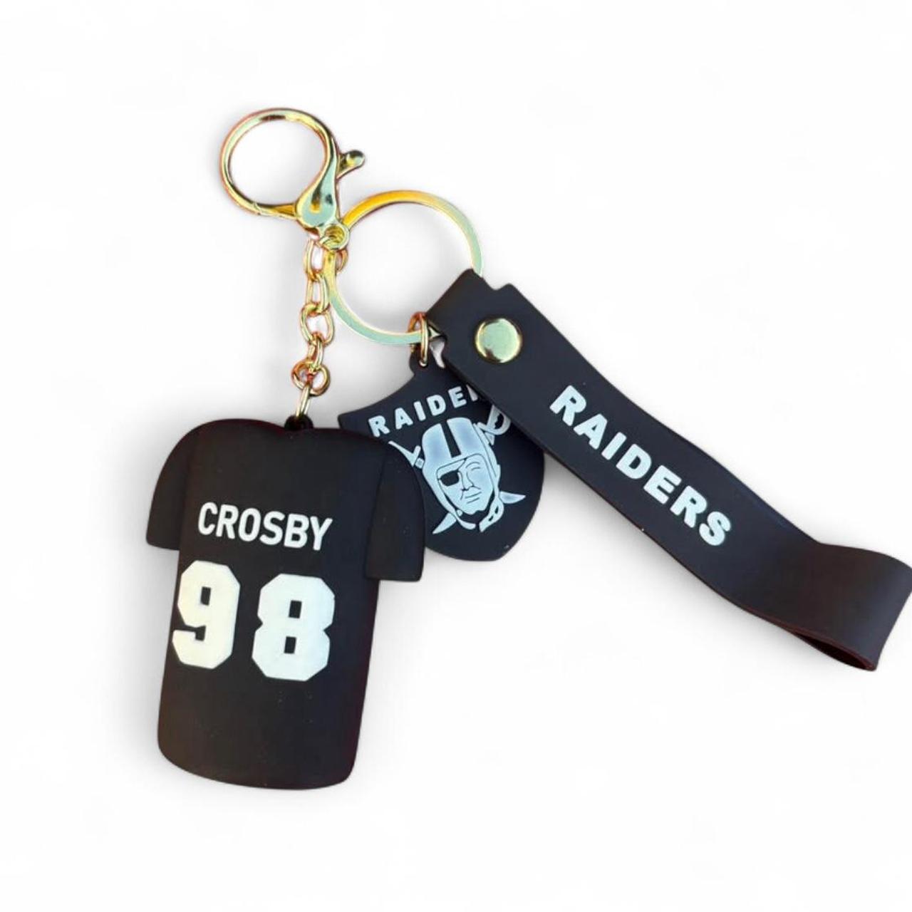 Black Las Vegas Raiders Crosby 98 keychain #NFL... | Depop