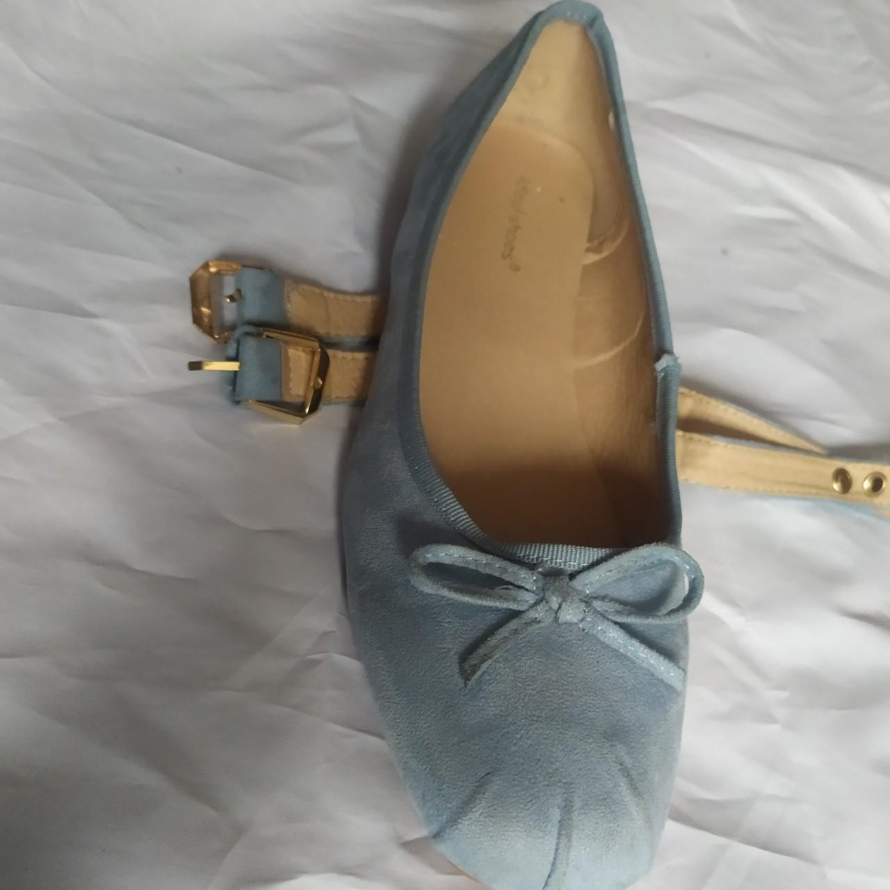 Baby Blue Balletcore shoes -Ballet inspired flats... - Depop