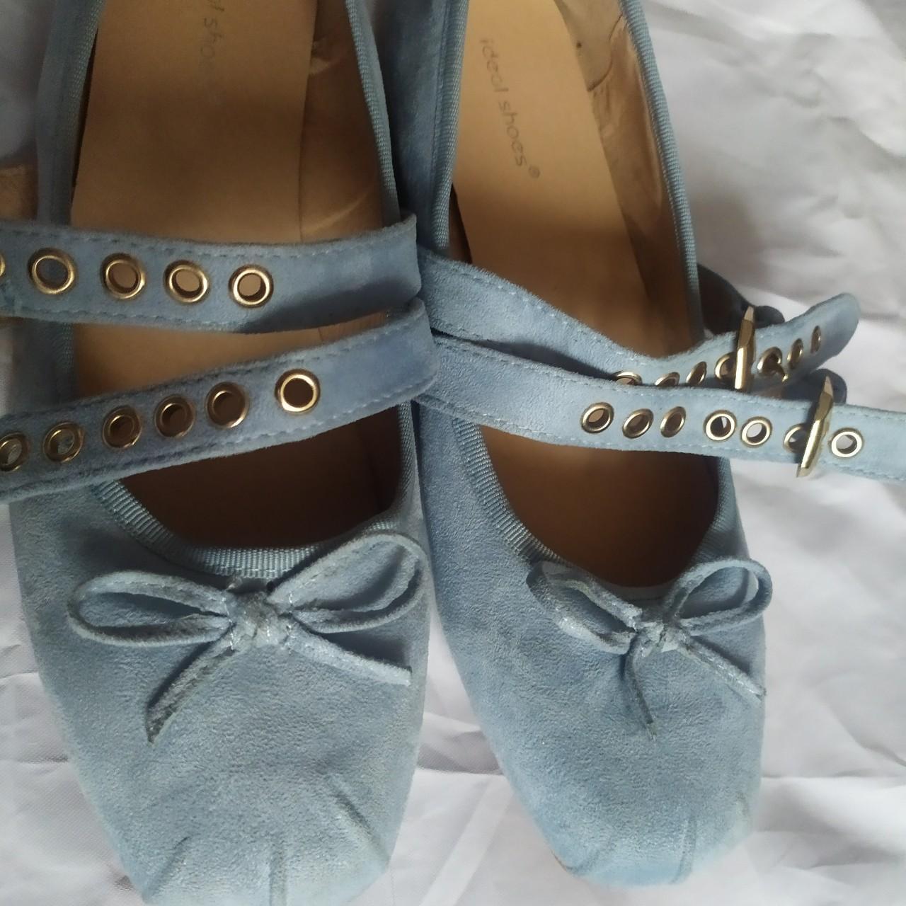 Baby Blue Balletcore shoes -Ballet inspired flats... - Depop
