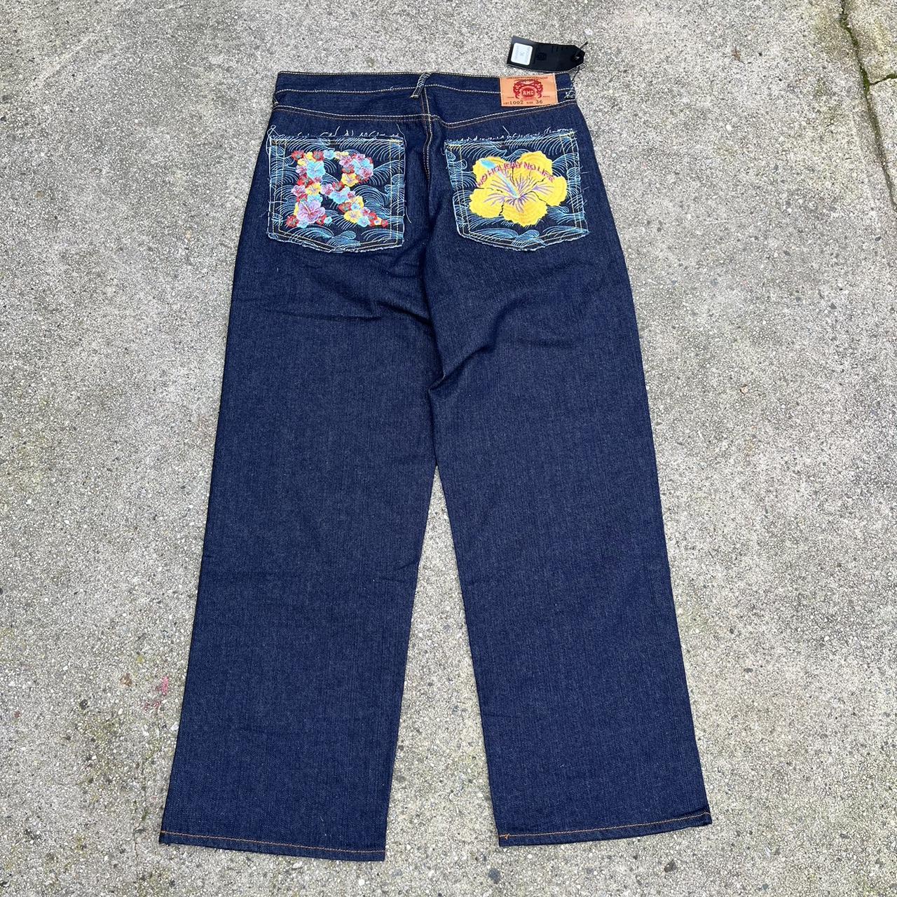 RMC embroidered jeans rare and never worn with tags - Depop