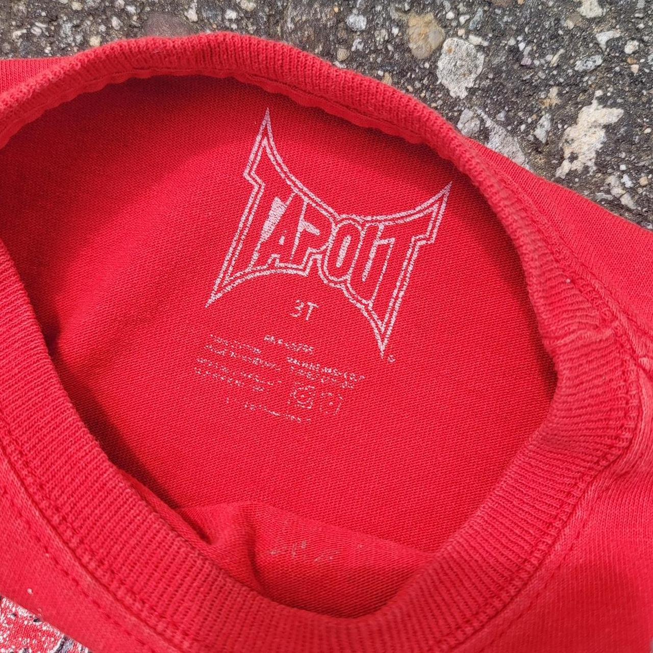 Y2K Tapout Barbed Wire Graphic Red Short Sleeve Kids... - Depop