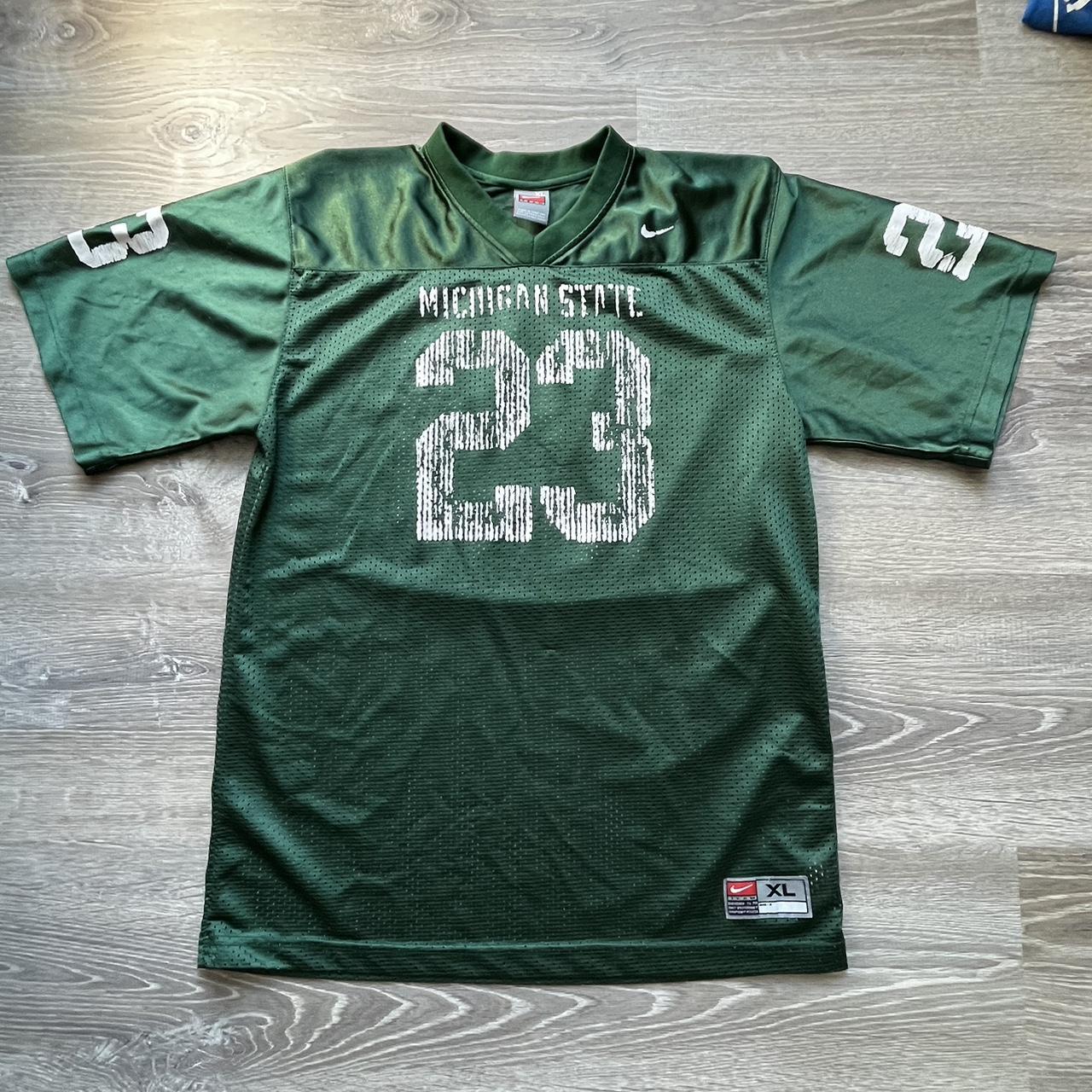 Vintage Nike Michigan State Football Jersey Green... - Depop