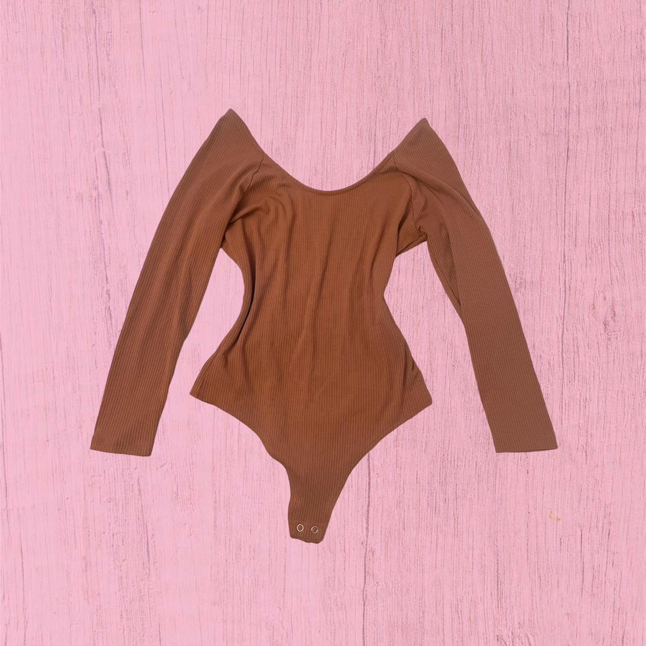 gorgeous dark academia style orange body suit... - Depop