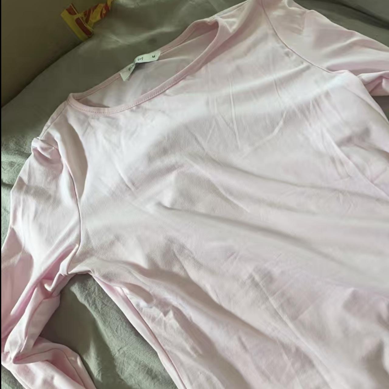 brand new pink basic long sleeve fitted top ! no... - Depop