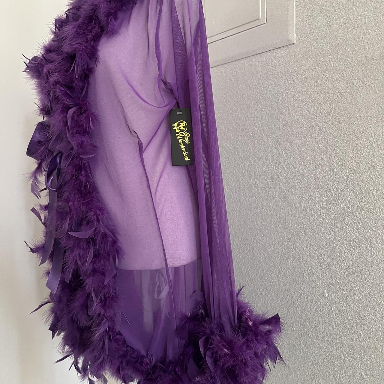Purple Fluffy Sheer Robe from RaveWonderland #robe... - Depop