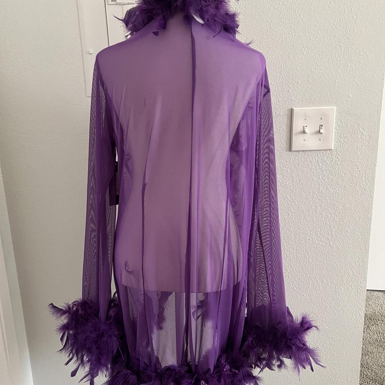 Purple Fluffy Sheer Robe from RaveWonderland #robe... - Depop