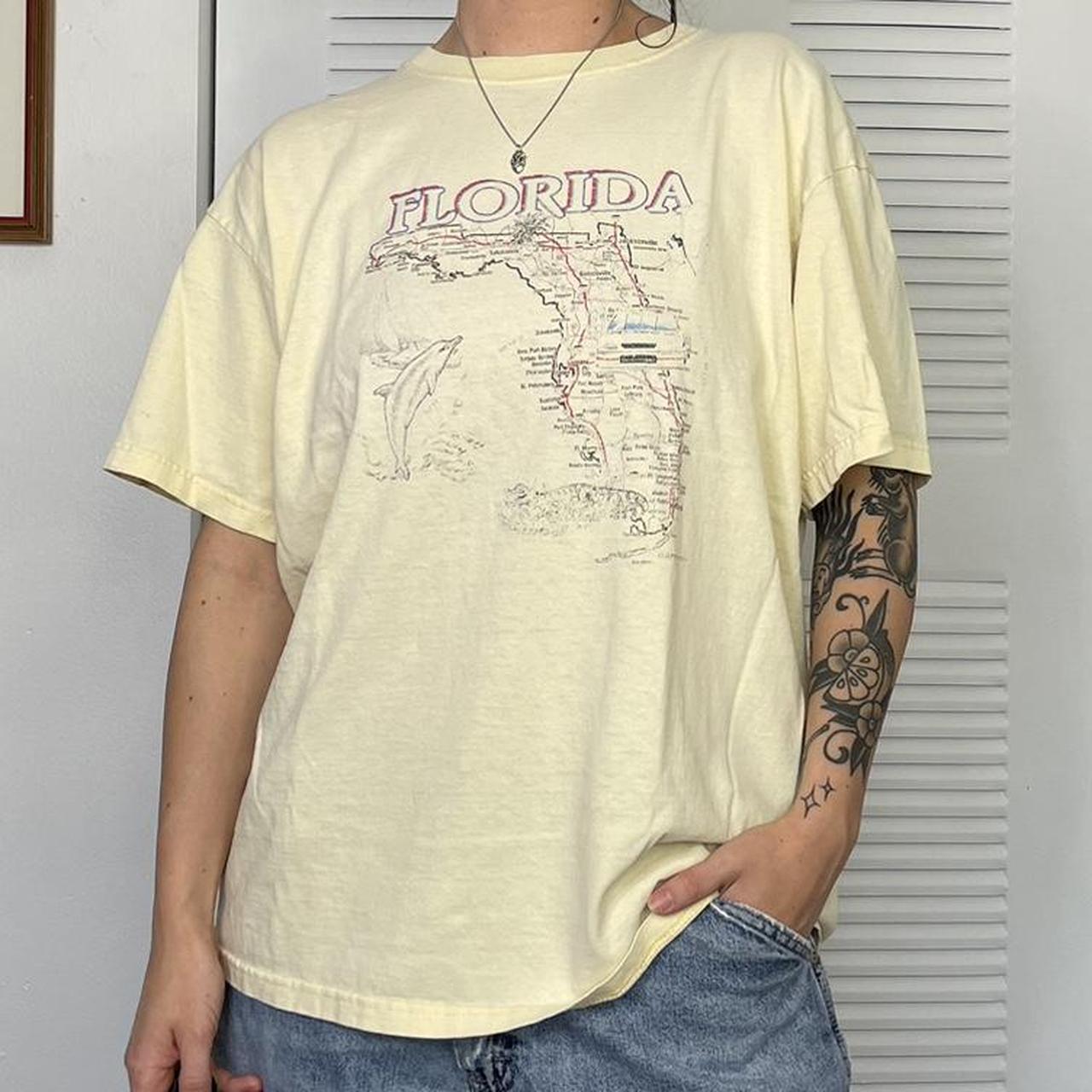 Vintage Map of Florida Graphic T-Shirt No tag... - Depop
