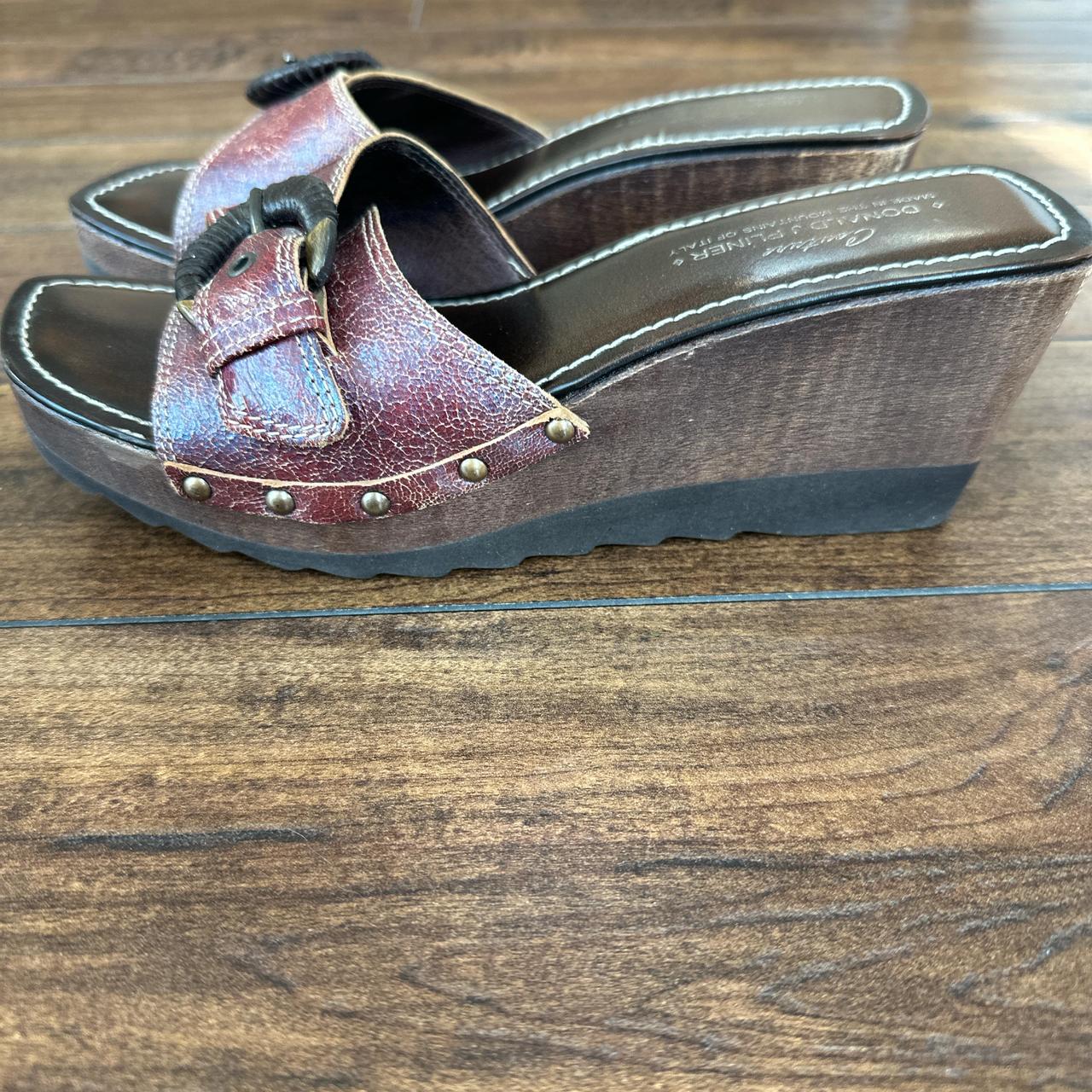 Donald J Pilner authentic Burgundy leather wedge... | Depop
