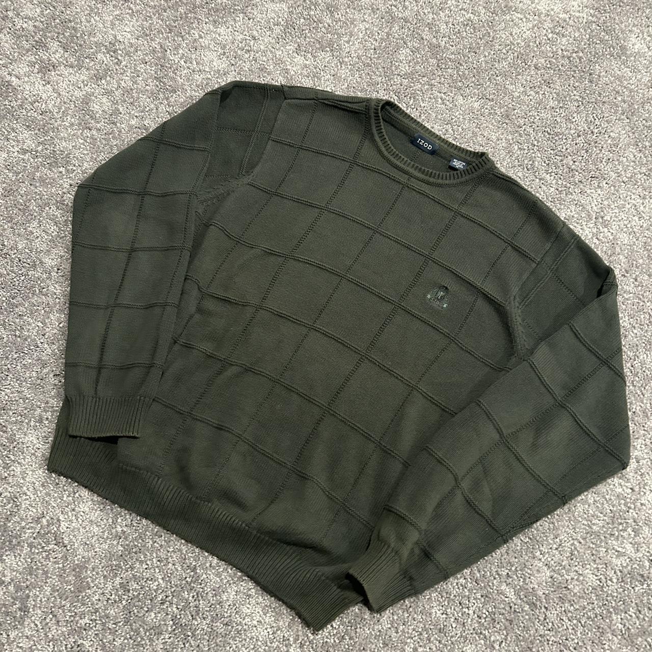 Vintage Y2K earthtone patterned Izod sweater Size-M - Depop