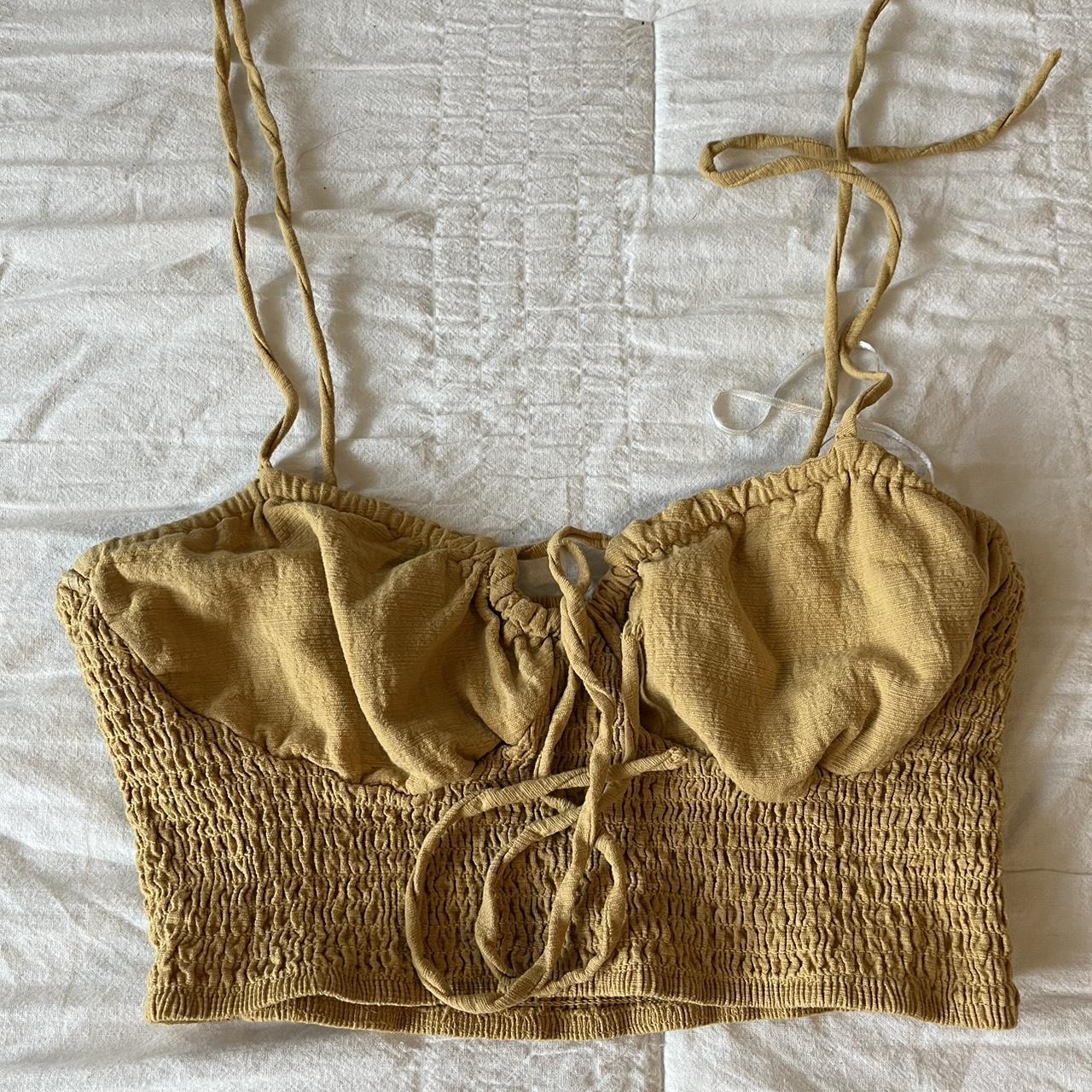 Super cute yellow spring top from Urban! Ties to... - Depop