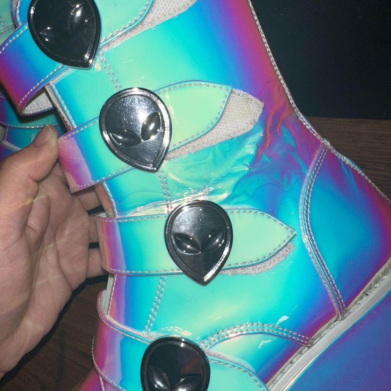 YRU Platforms “Karma Alien” YRU iridescent Platforms... - Depop