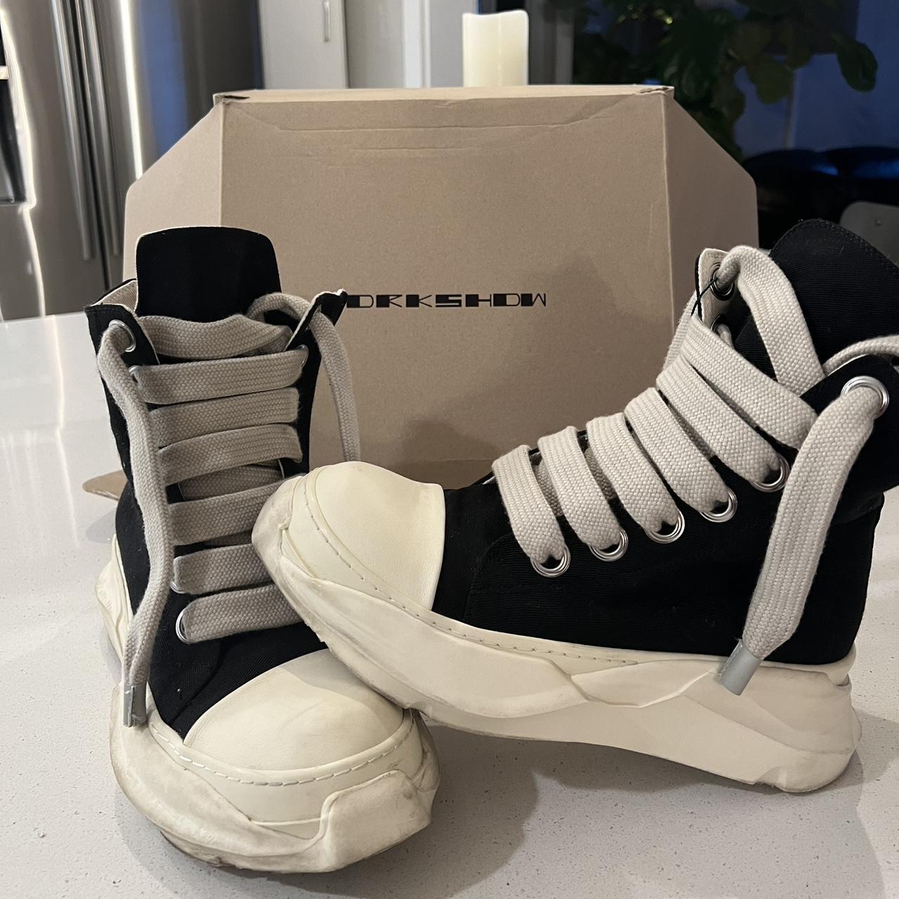 Rick Owen’s DRKSHDW Abstract Hightop Jumbolace -... - Depop