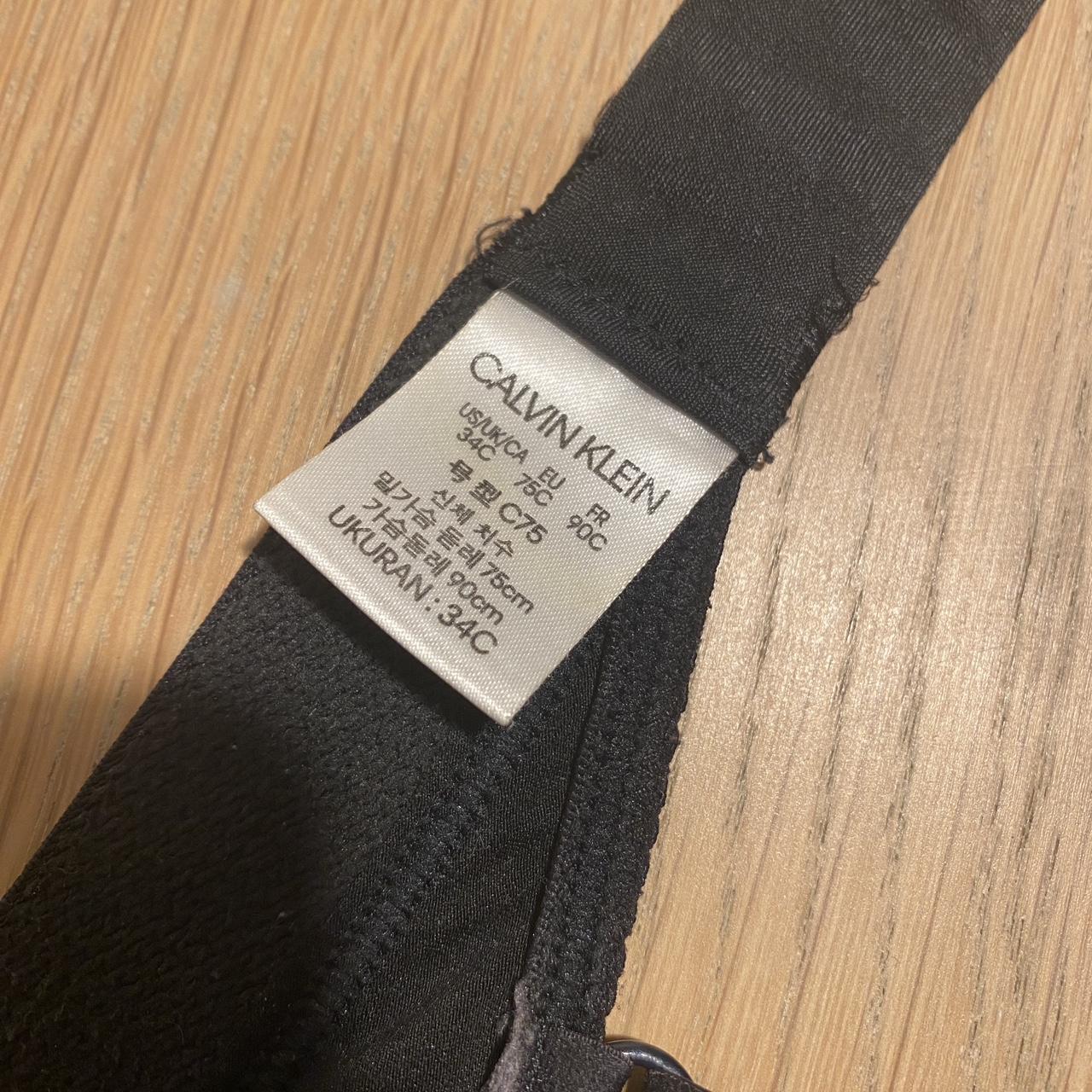 Calvin Klein Black Balconette Bra 34C Worn once,... - Depop