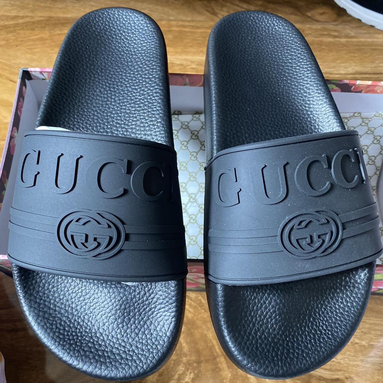 Gucci Logo-embossed slides Brand new never been... - Depop