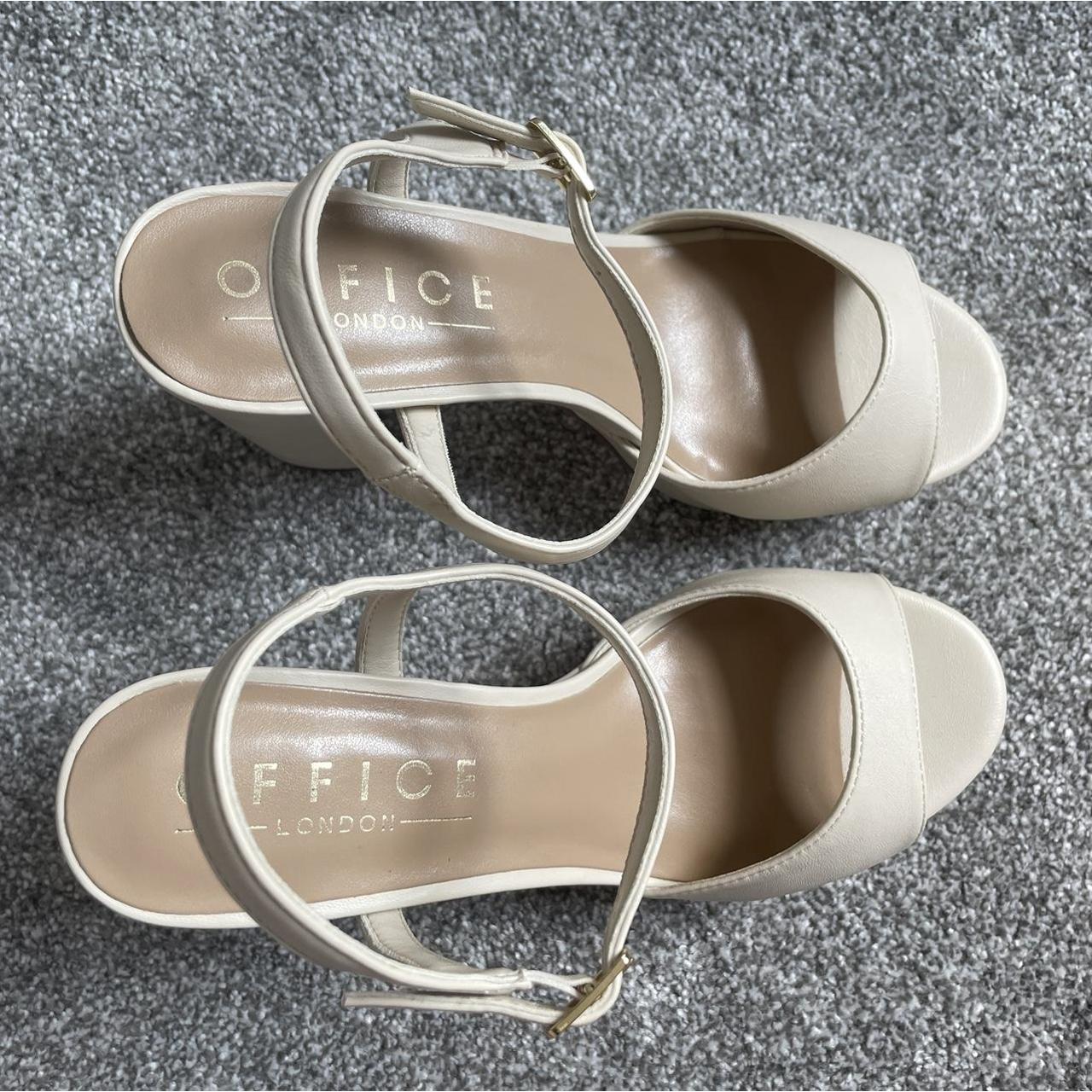 Cream color heels that were only worn once from... - Depop