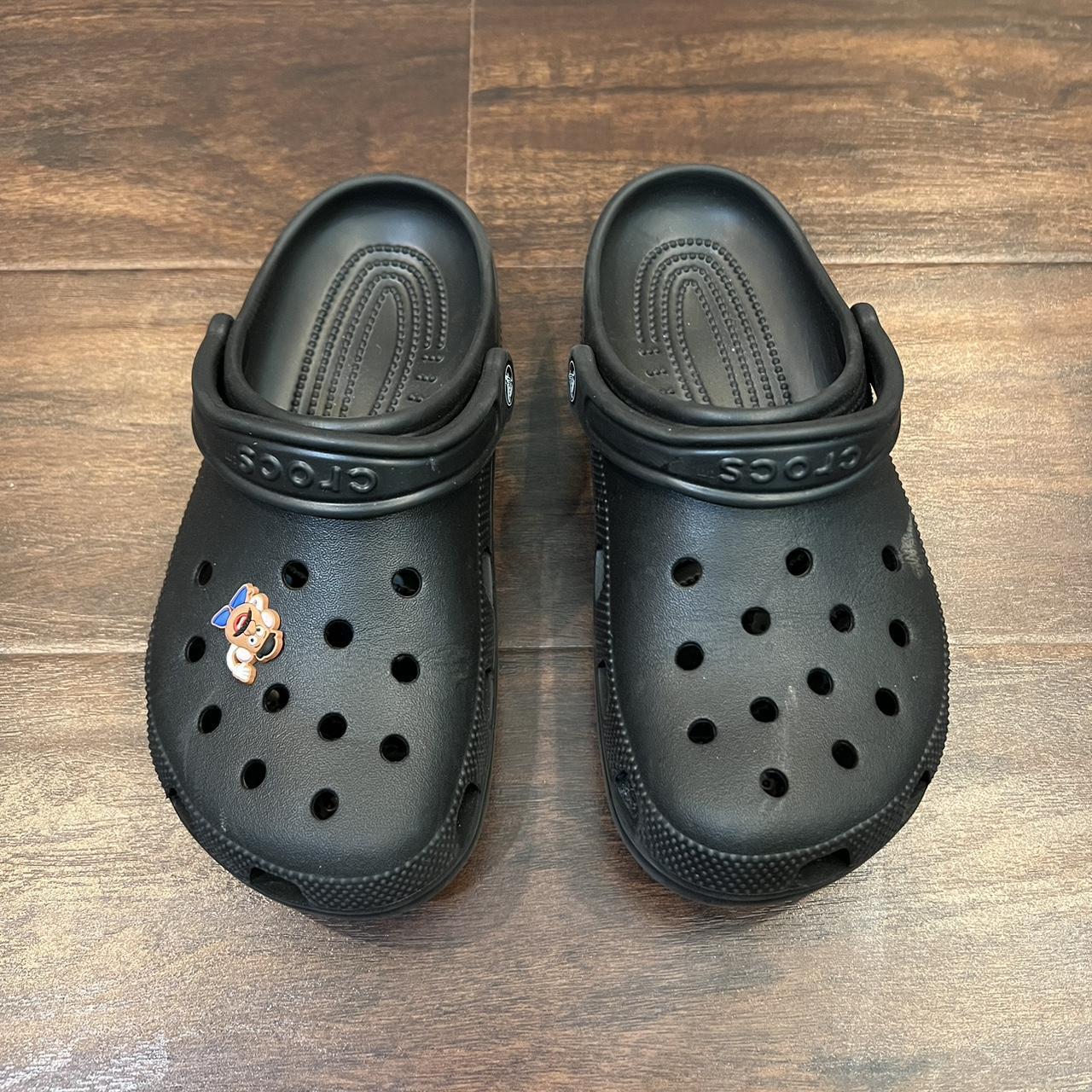 Crocs Women's Black Sandals | Depop