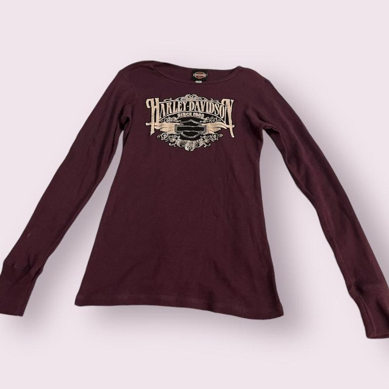Super cute Harley Davidson long sleeve purple... - Depop