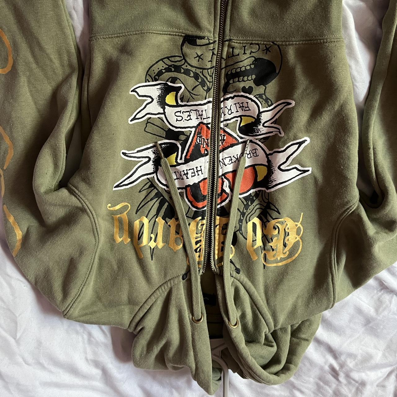 Green Ed Hardy Hoodie Never worn before No... - Depop