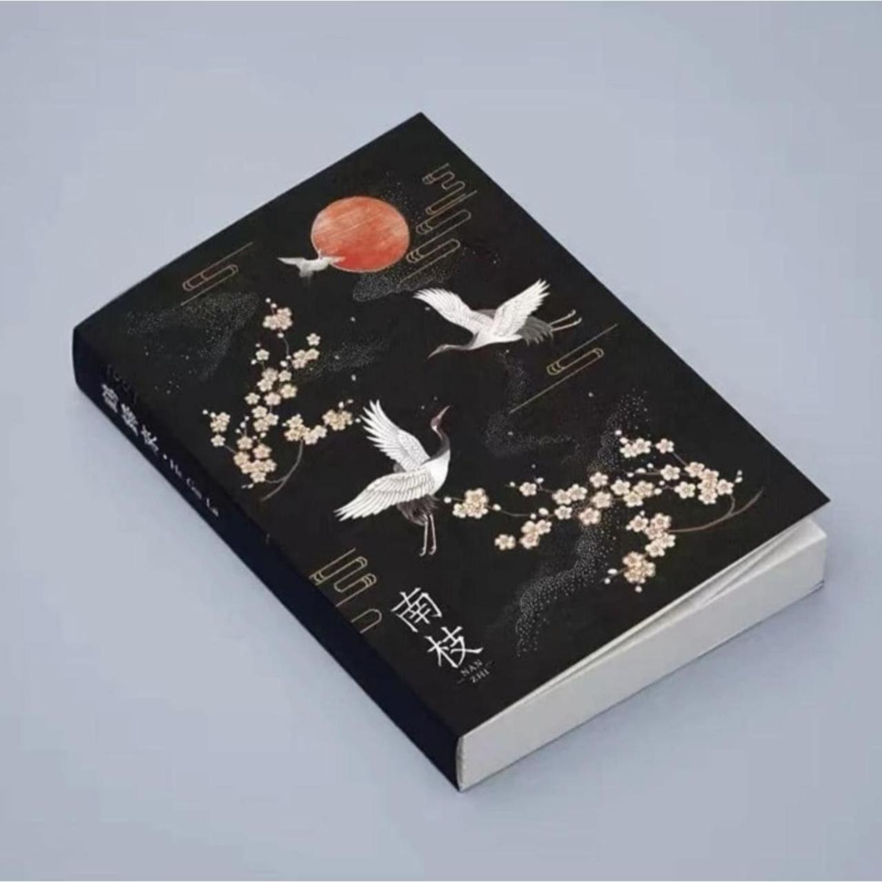 Japanese Crane cover Notebook/Drawing Book Black... - Depop